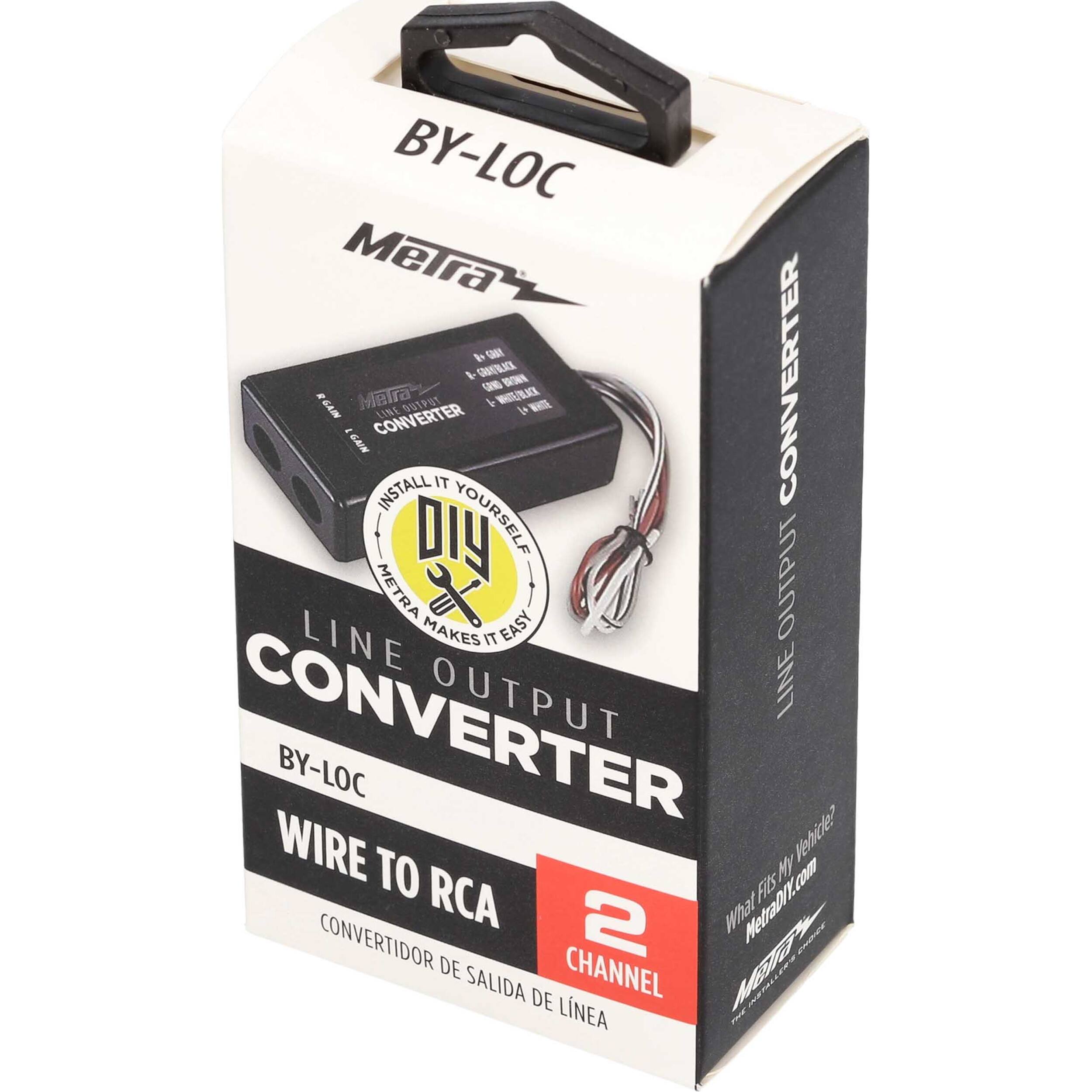 Esquema de fiação do conversor de saída de linha ajustável Metra 2 canais