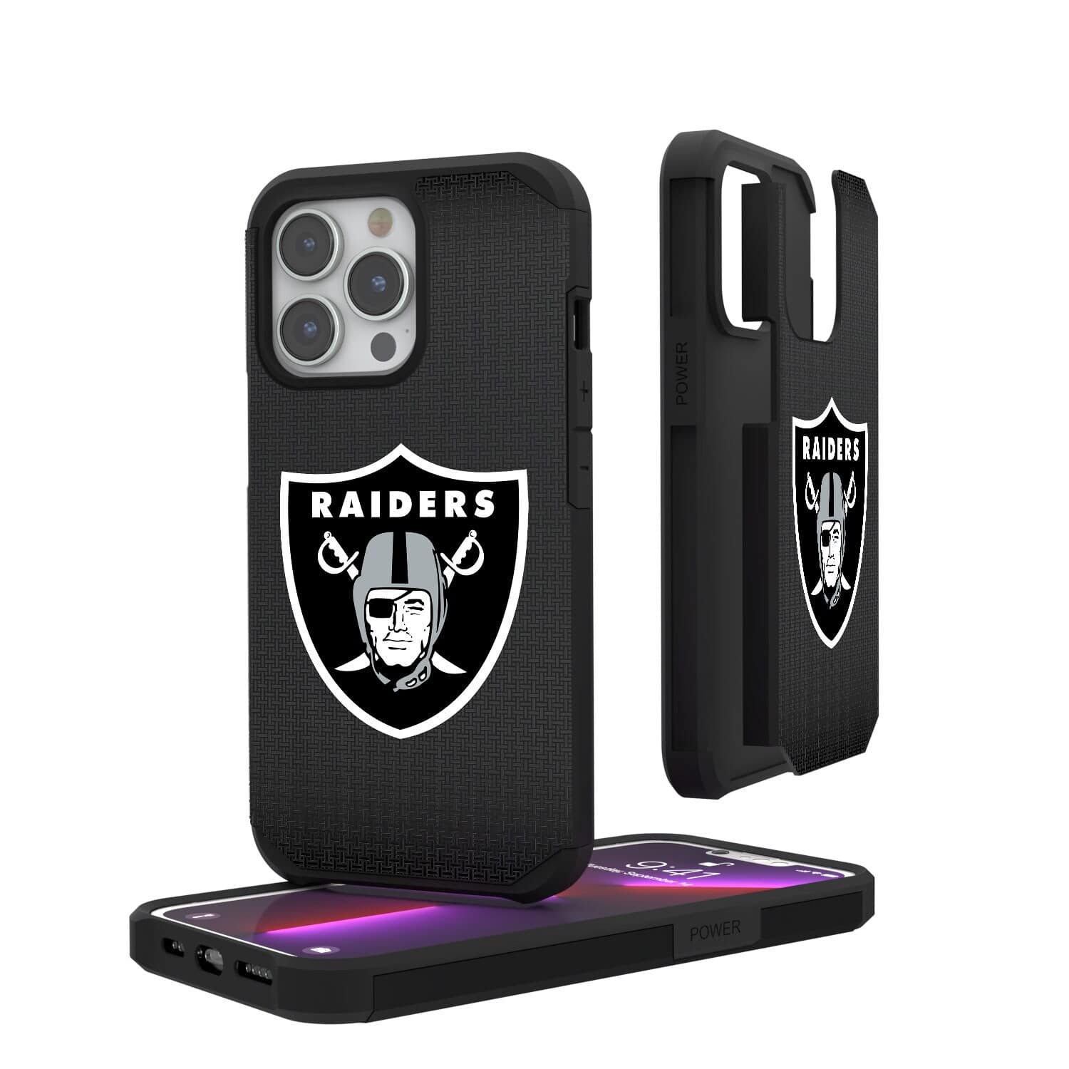 NFL Keyscaper - - Las Vegas Raiders Linen Logo iPhone Rugged - 15 Plus ...