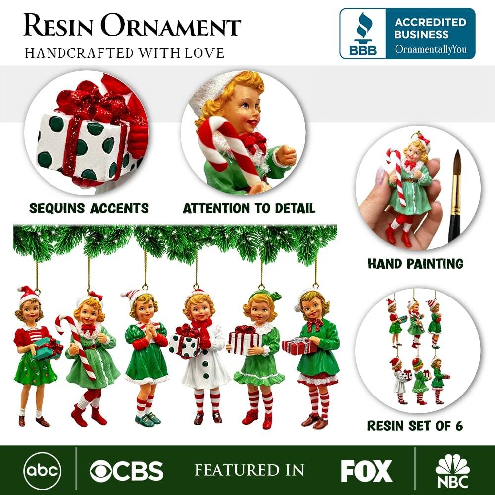 OrnamentallyYou Nostalgic Victorian Christmas Girl Charming Set of 6 ...