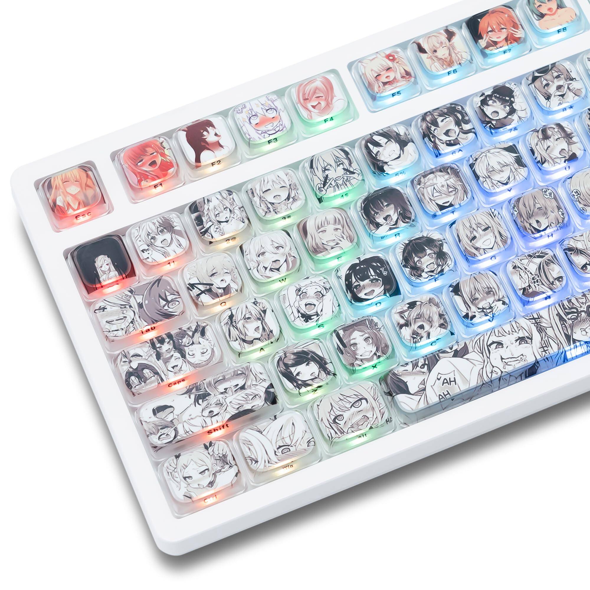 COTTAGE Xvx Low Profile Anime Keycaps Transparent Translucent Shine ...
