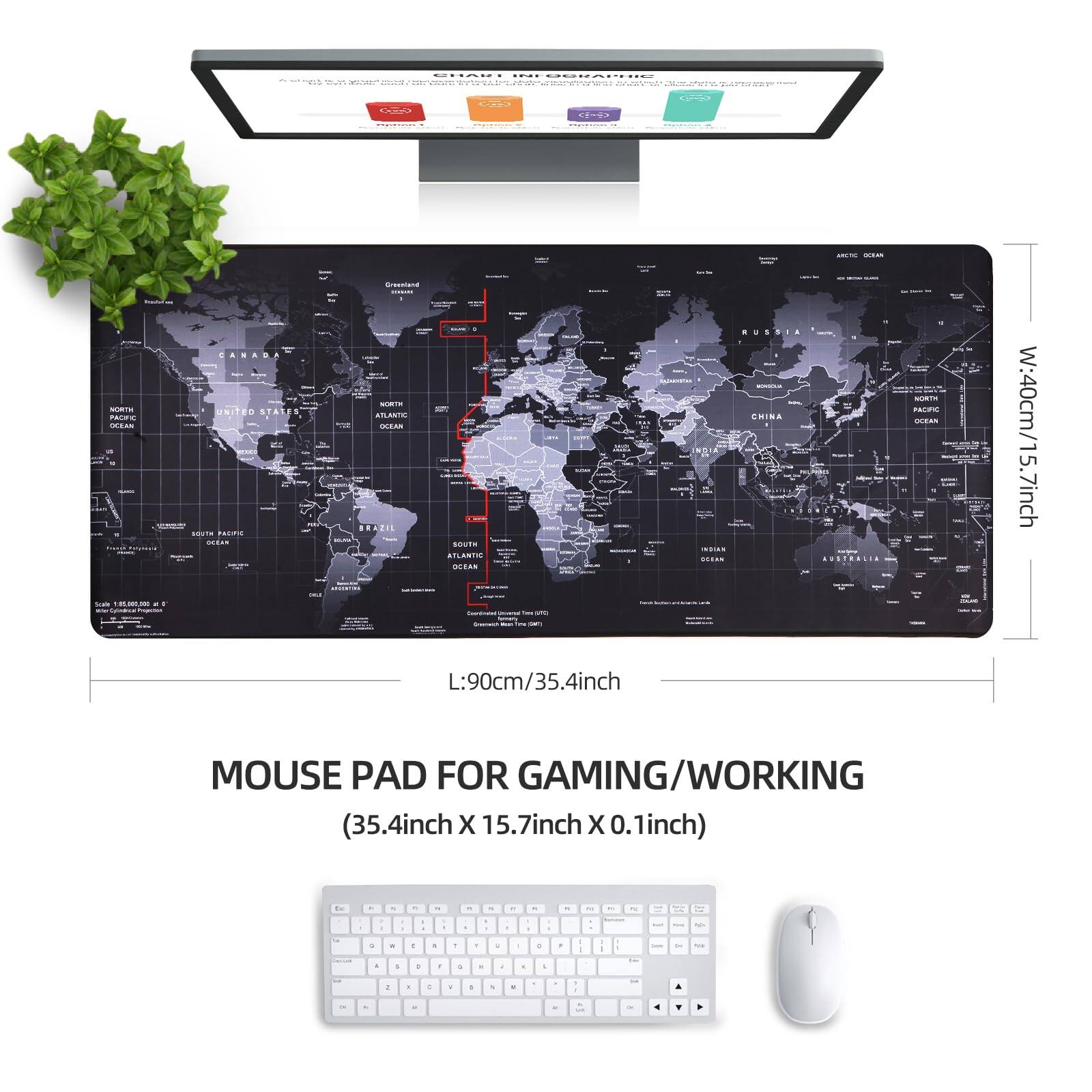 Comfort Essence Large Gaming Mouse Pad With Stitched Edges 35 ...