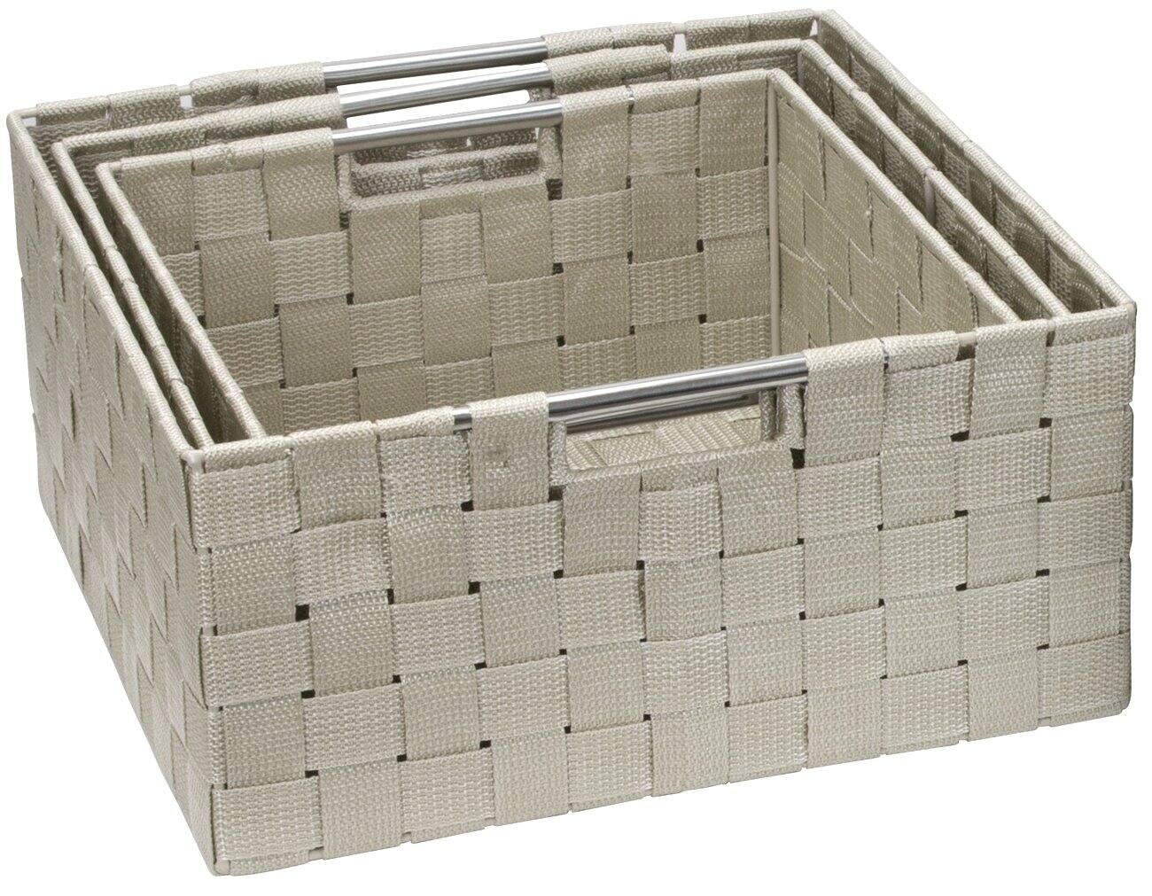 Sorbus Double Woven Basket Bin Set (3 Pack) Beige WEV3-BI - Best Buy