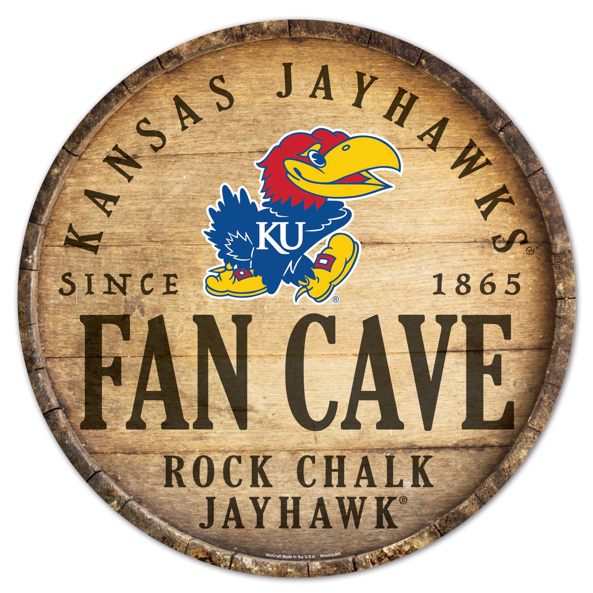 WinCraft Kansas Jayhawks 14'' Circular Wood Sign Multicolor 4817038 ...
