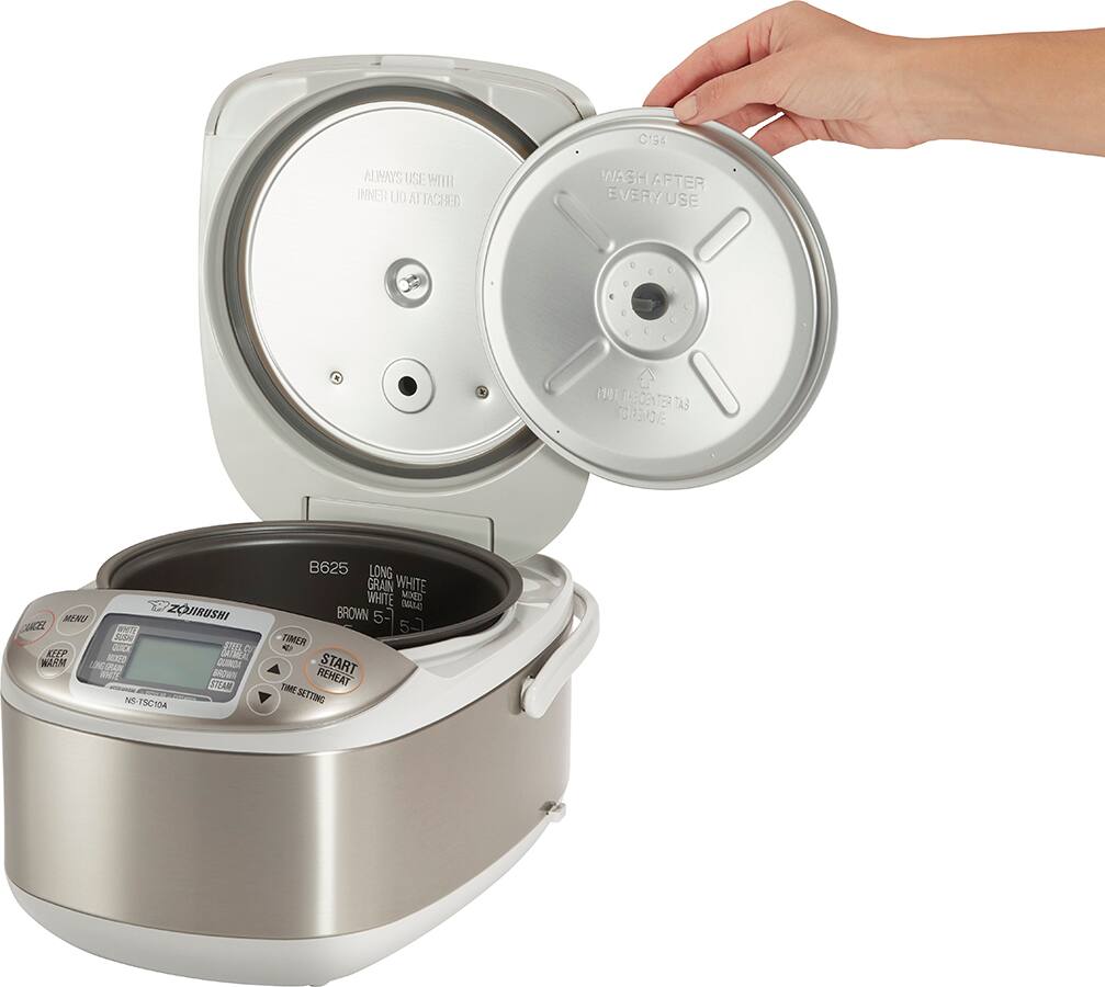 Zojirushi 5.5 Cup Micom Rice Cooker & Warmer Stainless Gray NS-TSC10AXH ...