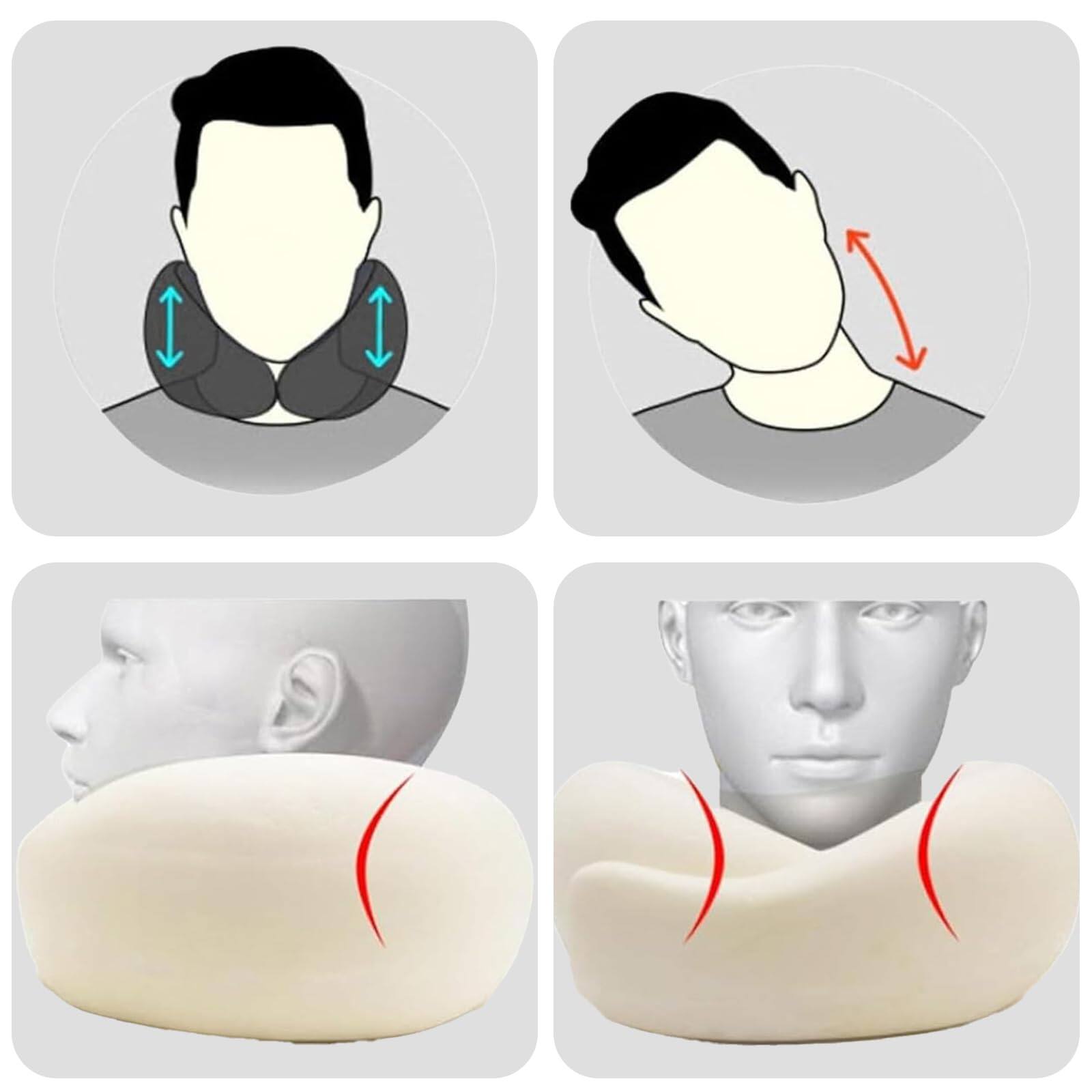 Pacoar Cade Travel Neck Pillow For Airplanes Pure Memory Foam 360 ...