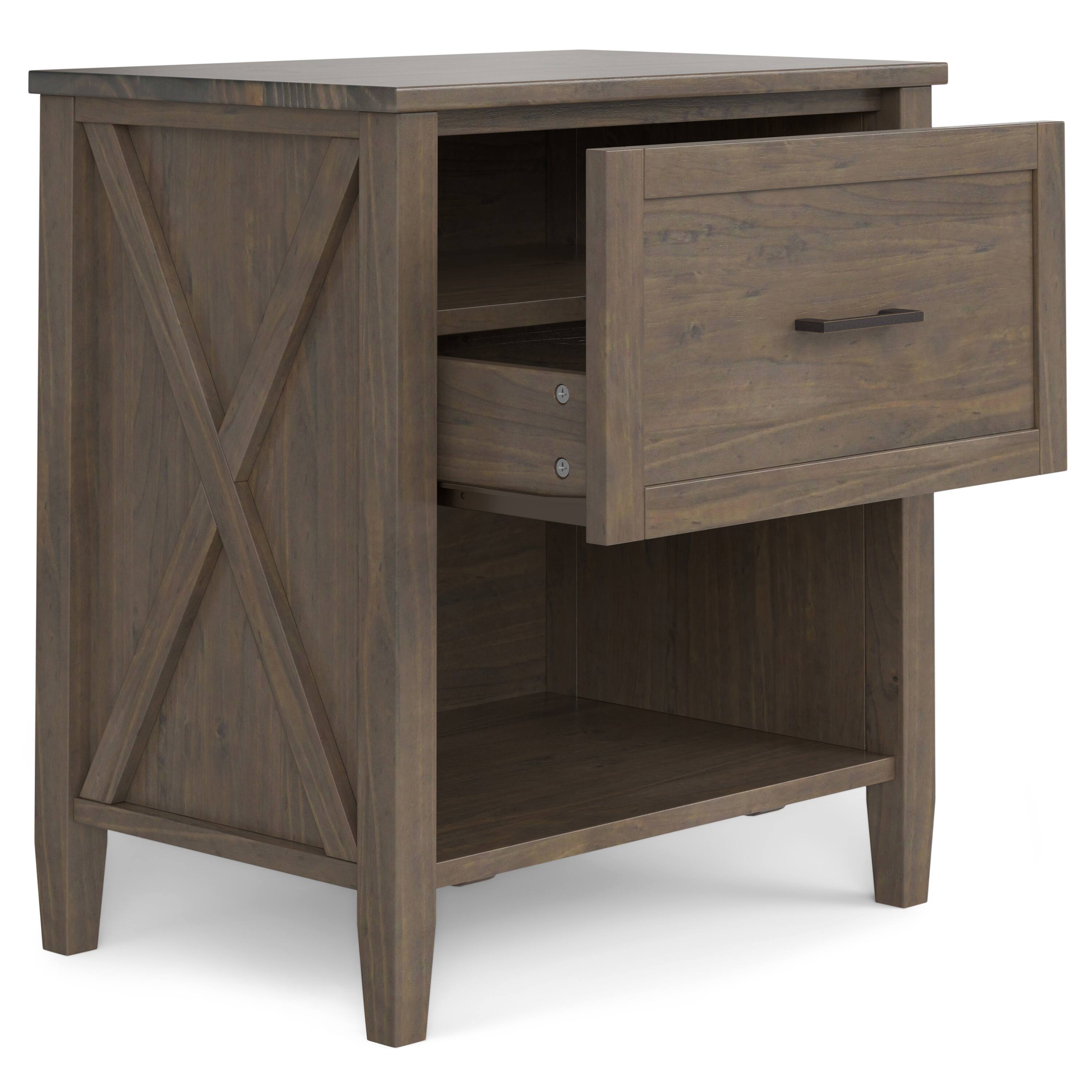 Simpli Home Ela SOLID WOOD 24 inch Wide Transitional Bedside Table ...