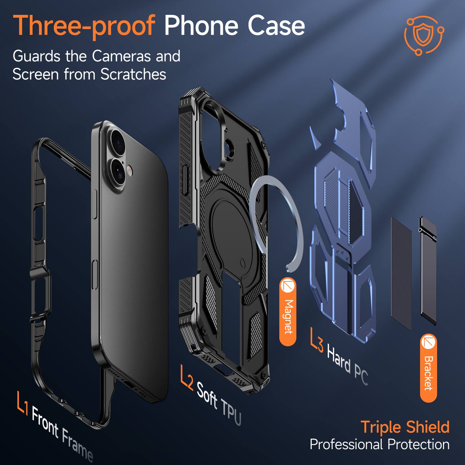 Dteck Rugged Magnetic Case for Apple iPhone 17 with Built in Kickstand ...