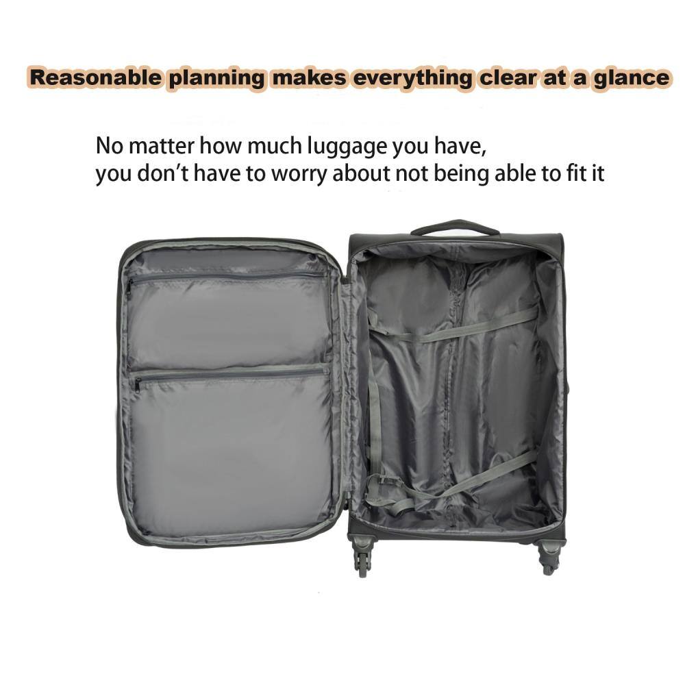 BreeBe Softside 3 Piece Expandable Luggage Set, Upright Spinner ...