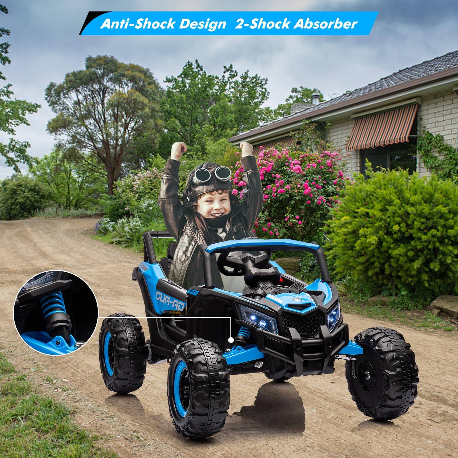 GARVEE 24V 2 Seater Kids Ride On UTV Car with 2×200W Motors Remote ...