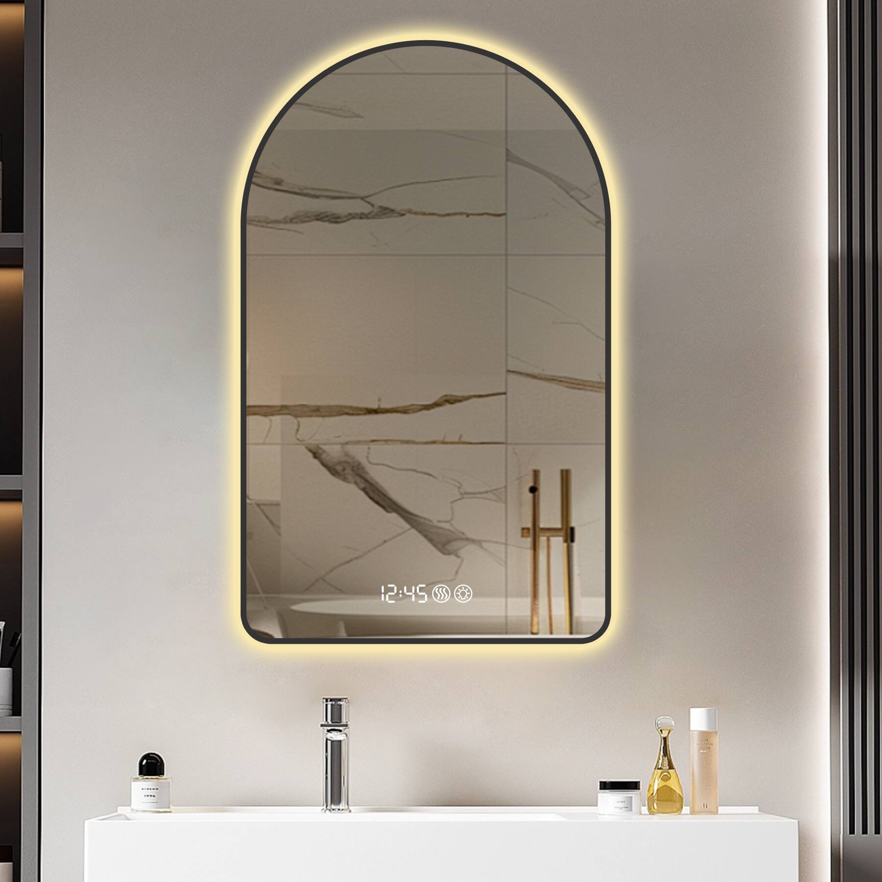 Alt View 2. Boyel Living - 28 by 48 Inch Arched LED Mirror for Bathroom ...