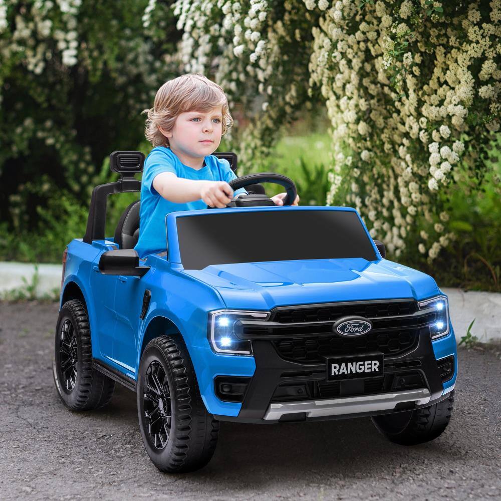 BreeBe Qaba Ford Ranger 12V Kids Ride On Truck with Remote, LED Lights ...