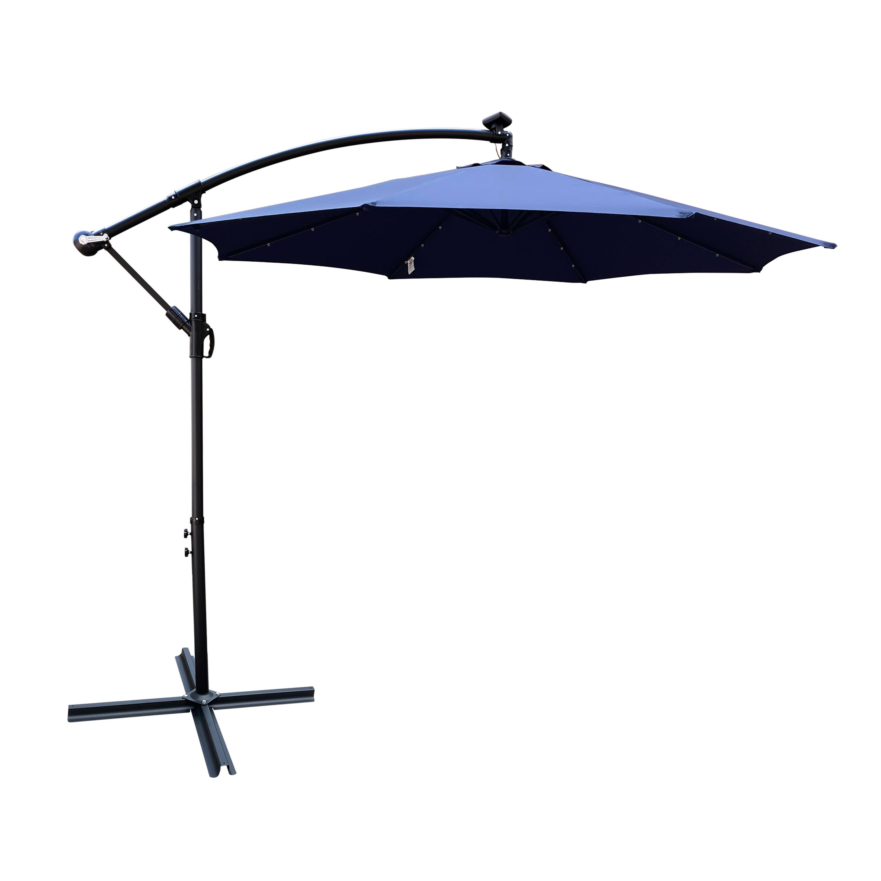 Ecooso 10 ft Outdoor Patio Umbrella Solar Powered LED Lighted， 8 Ribs ...
