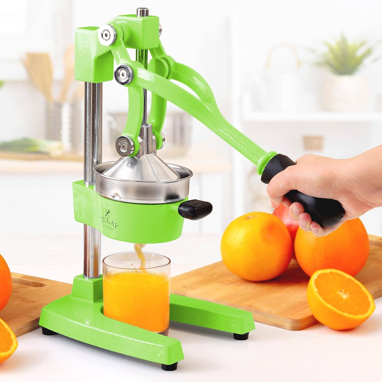 Zulay Kitchen Cast Iron Manual Citrus Press & Orange Squeezer Juicer ...