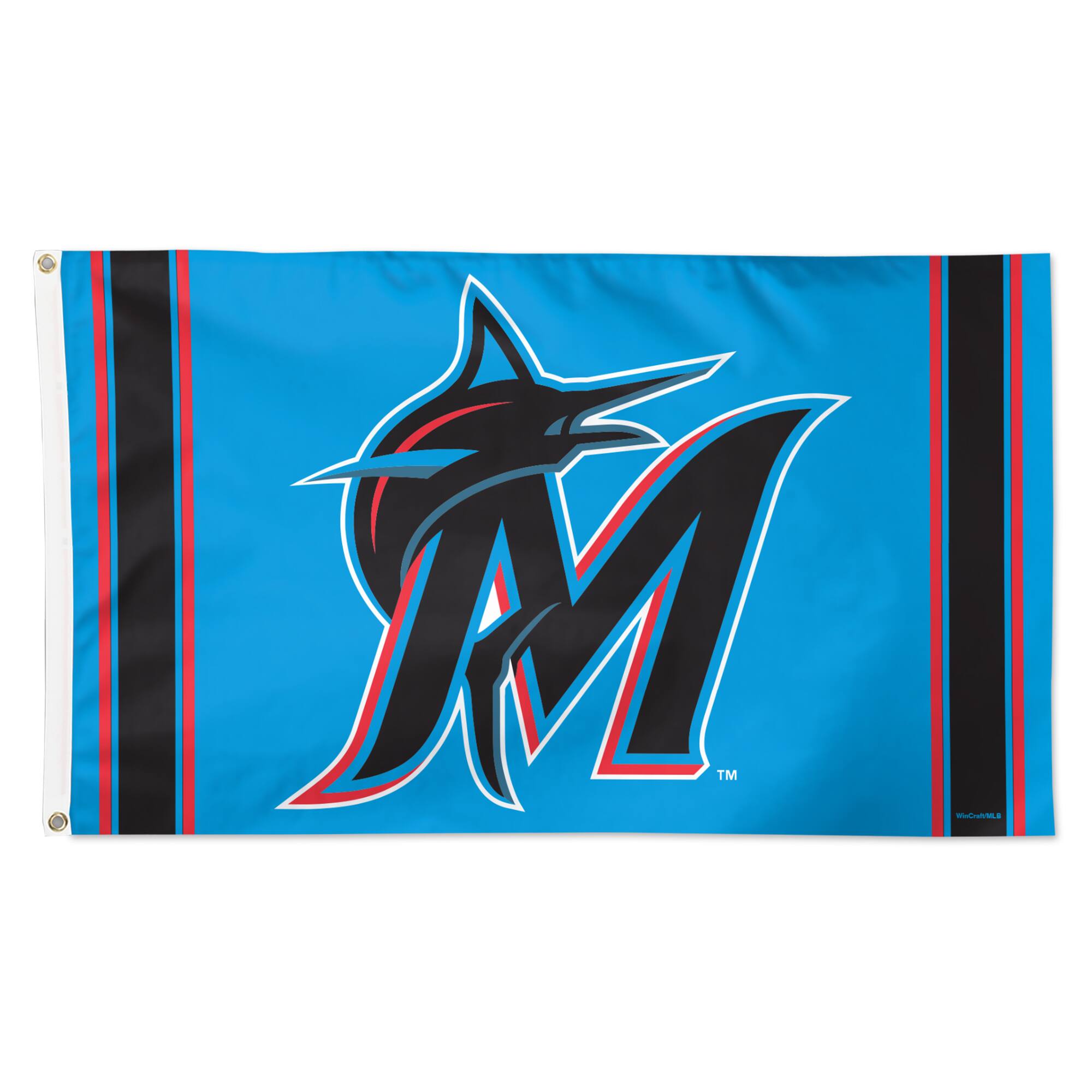 WinCraft Miami Marlins 3' x 5' Vertical Stripe Deluxe Single Sided Flag ...