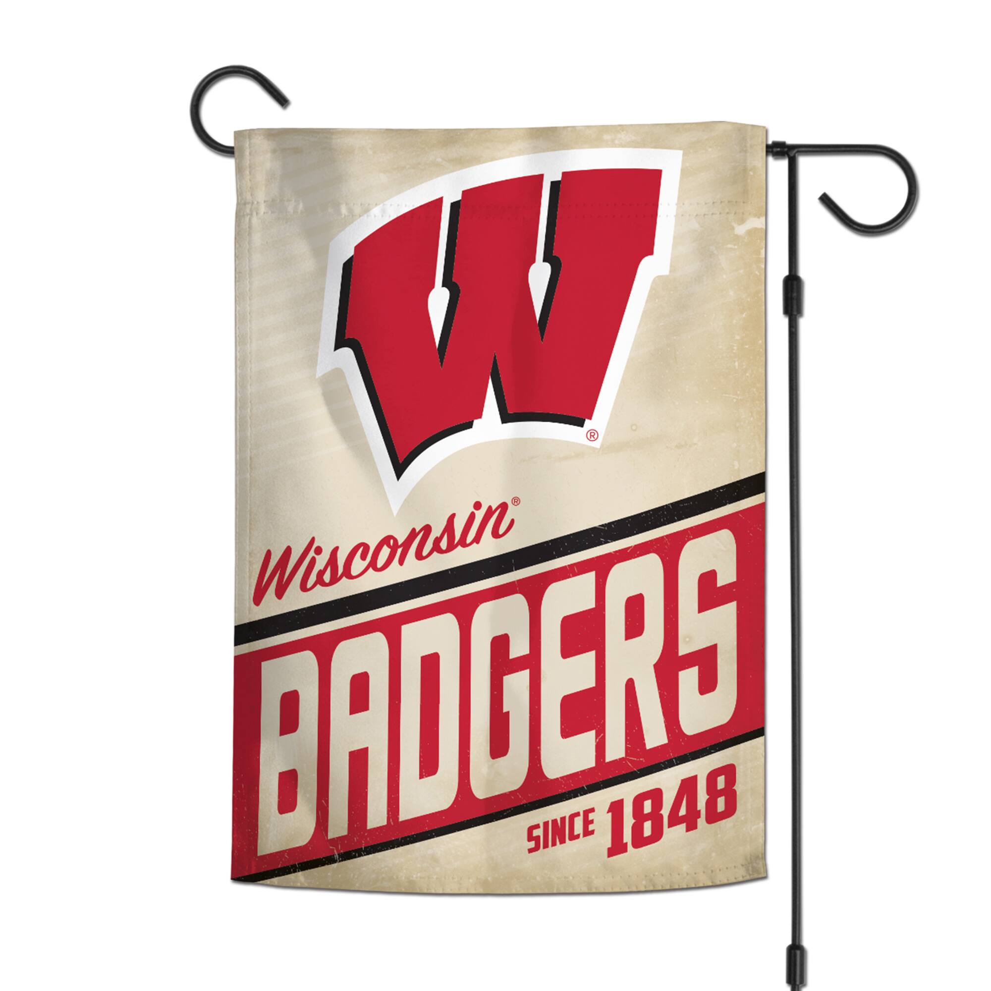 WinCraft Wisconsin Badgers 12" x 18" Throwback Logo Double Sided Garden ...