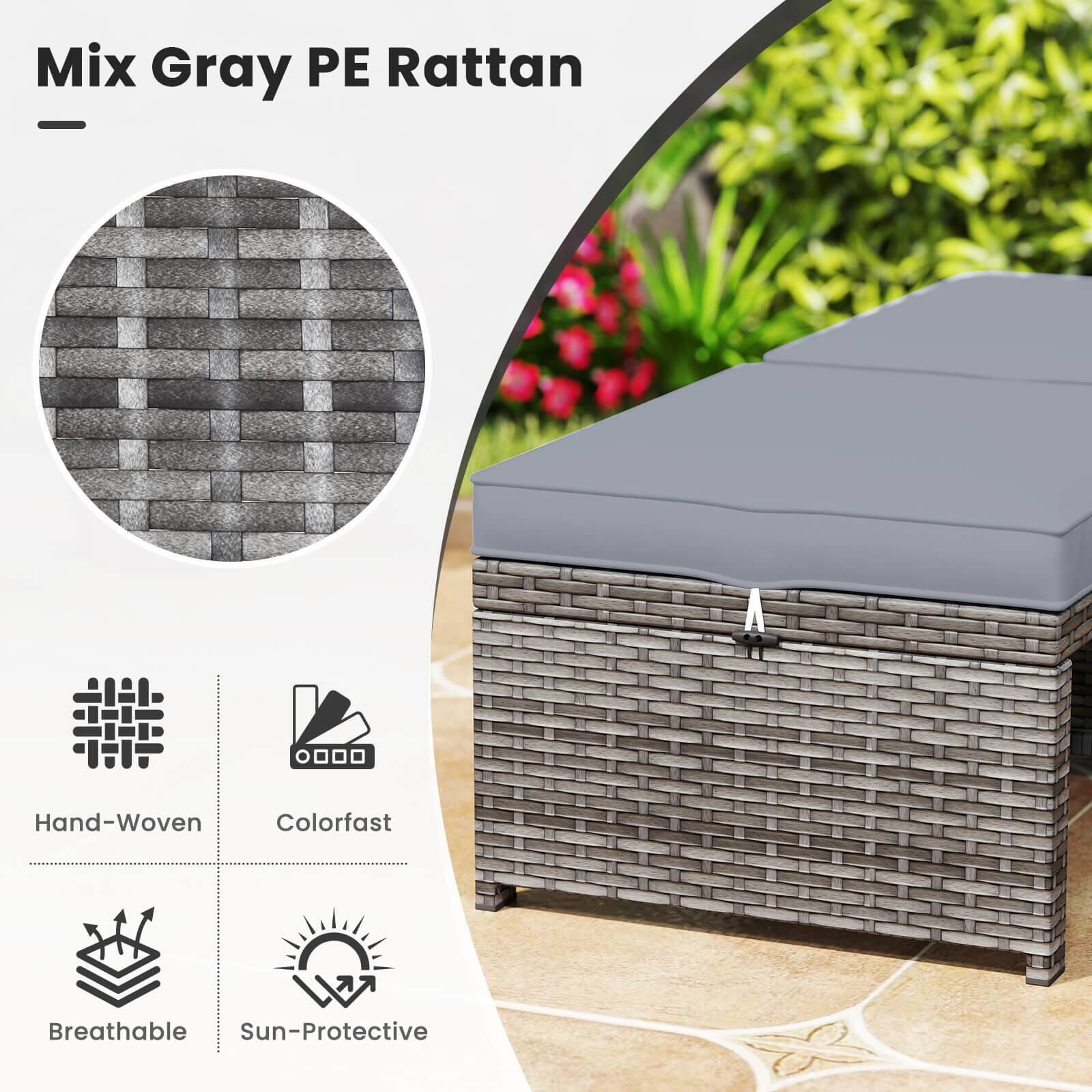 Gymax Set Of 6 Patio Furniture Outdoor Sectional Conversation PE Rattan ...