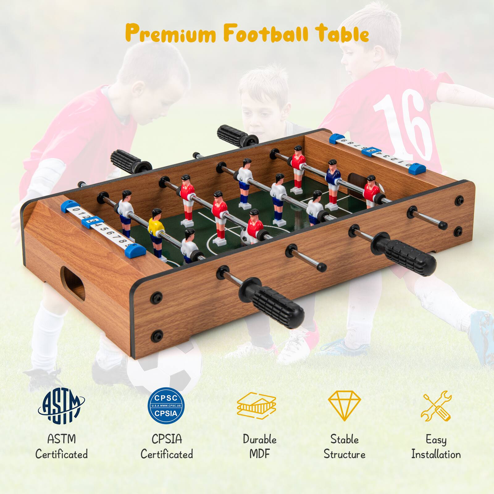 Costway Mini Football Table for Double Player w/ Durable Handle 2 ...