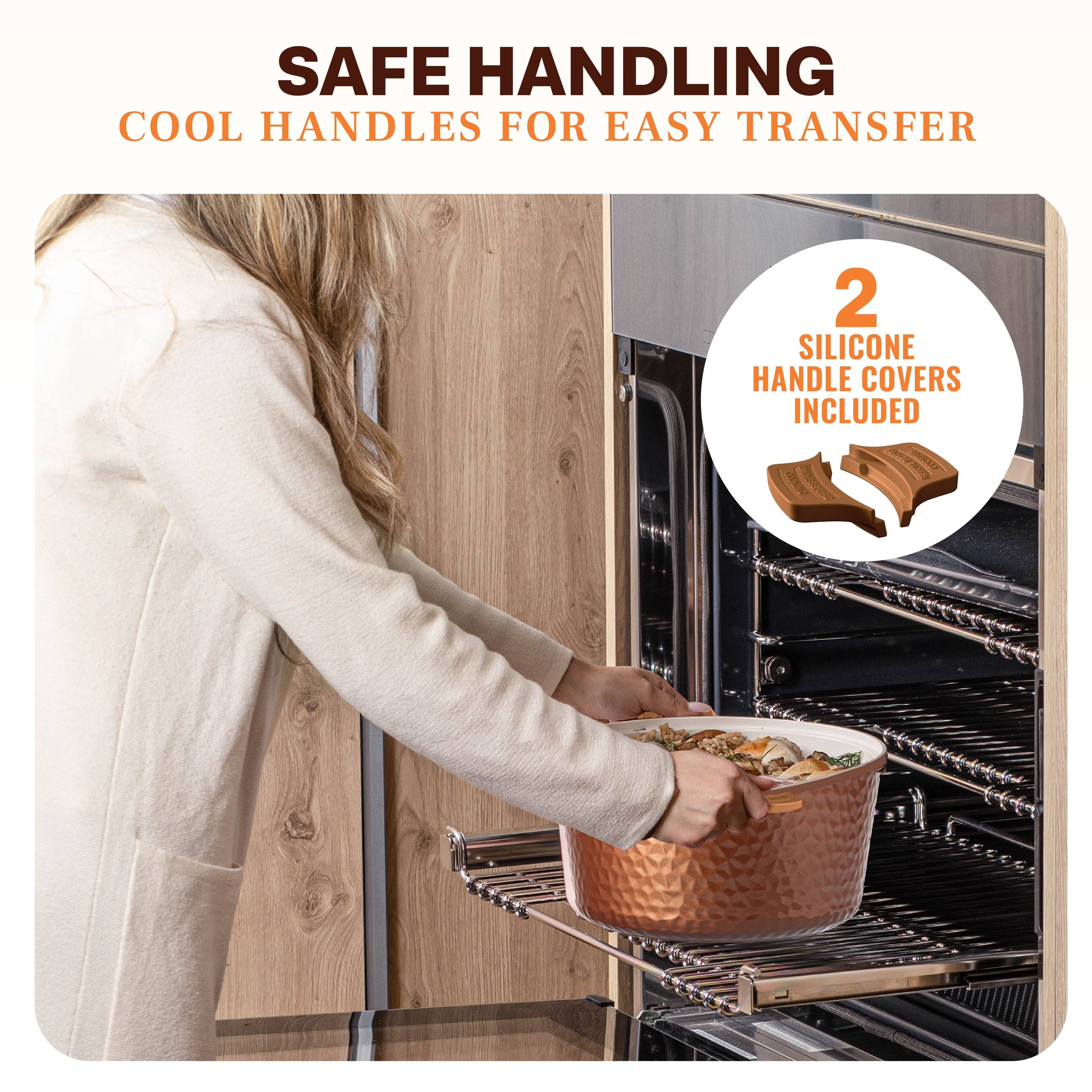 Gotham Steel 5 Quart Nonstick Lightweight Hammered Dutch Oven with Self ...