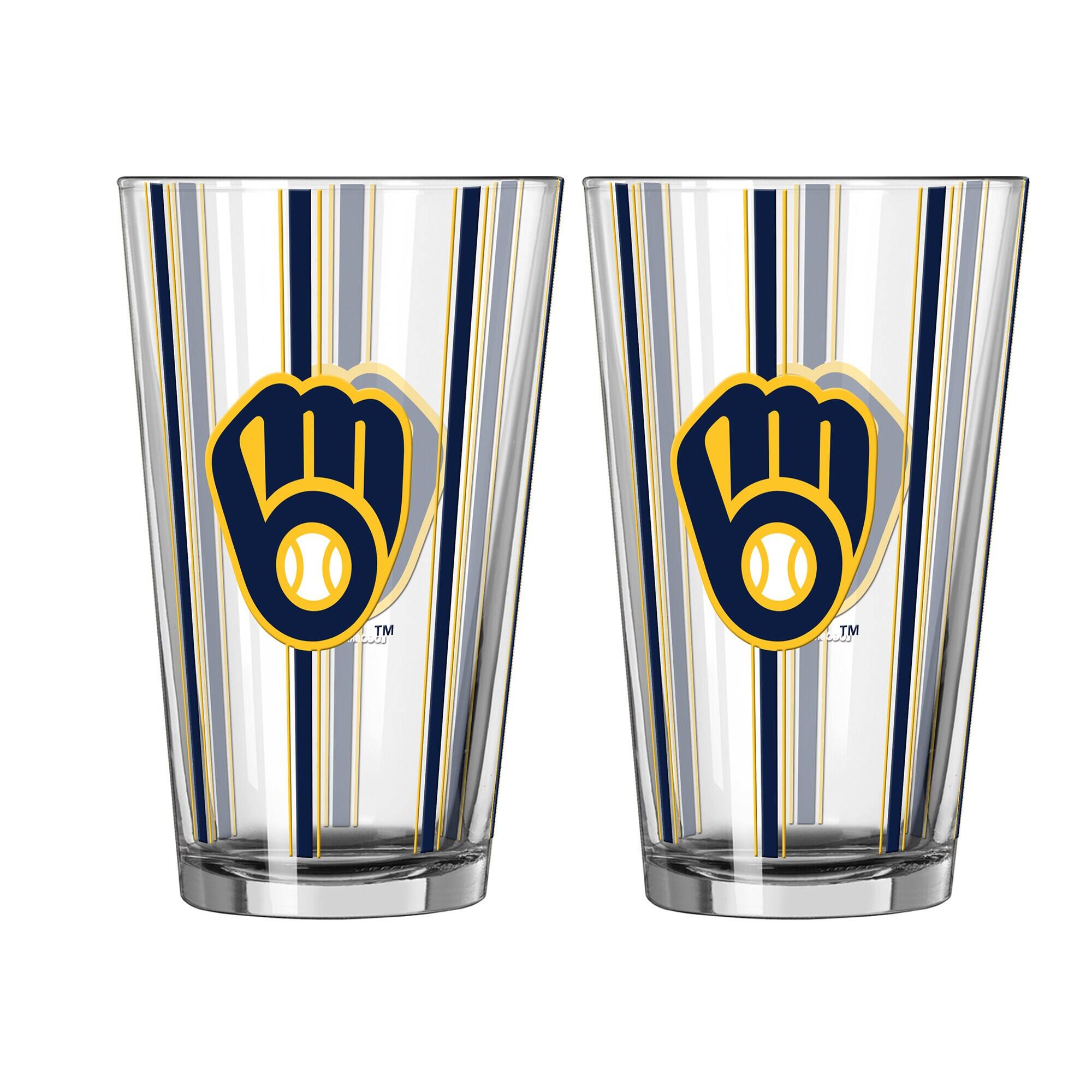 Logo Brands Two Piece 16oz. Striped Pint Glass Set Multicolor 203182061 ...