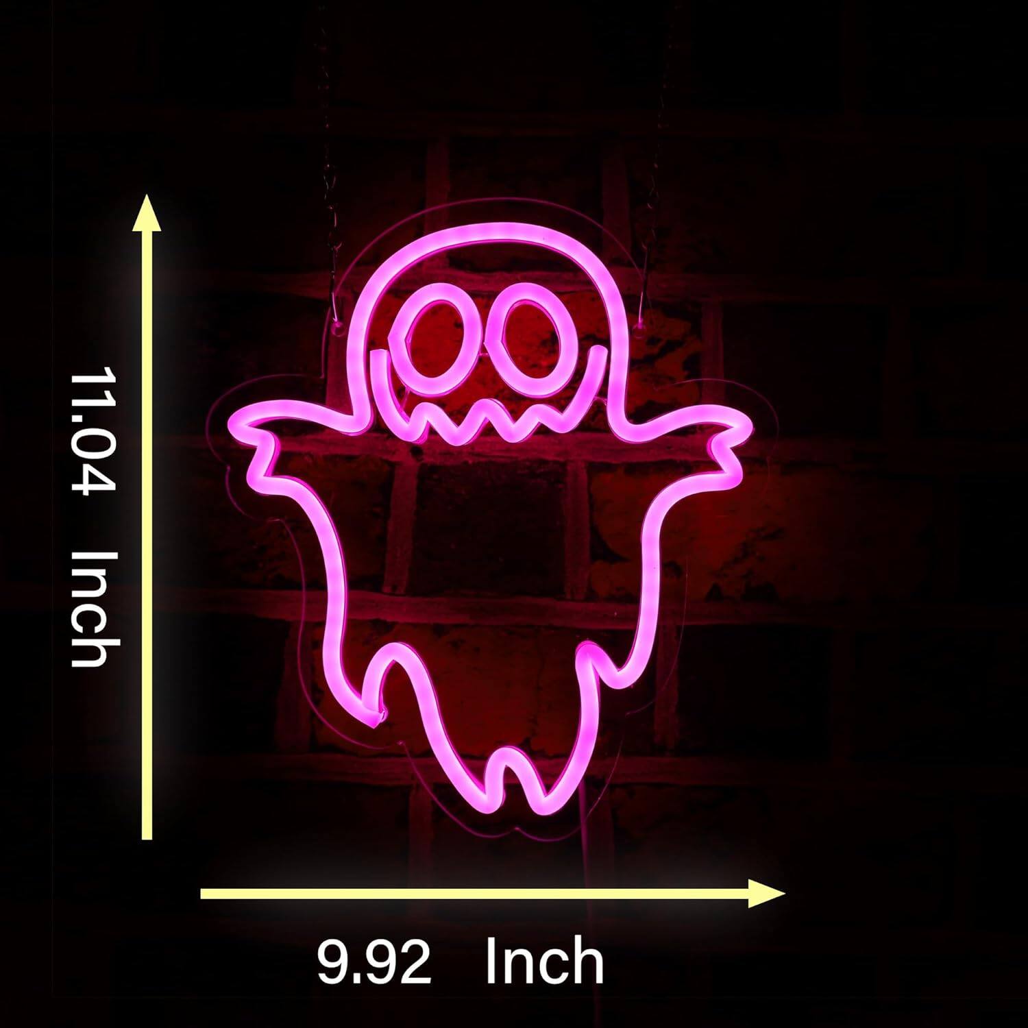 Auledio Halloween Ghost Neon Ghost LED Light Wall Decor Rose ...