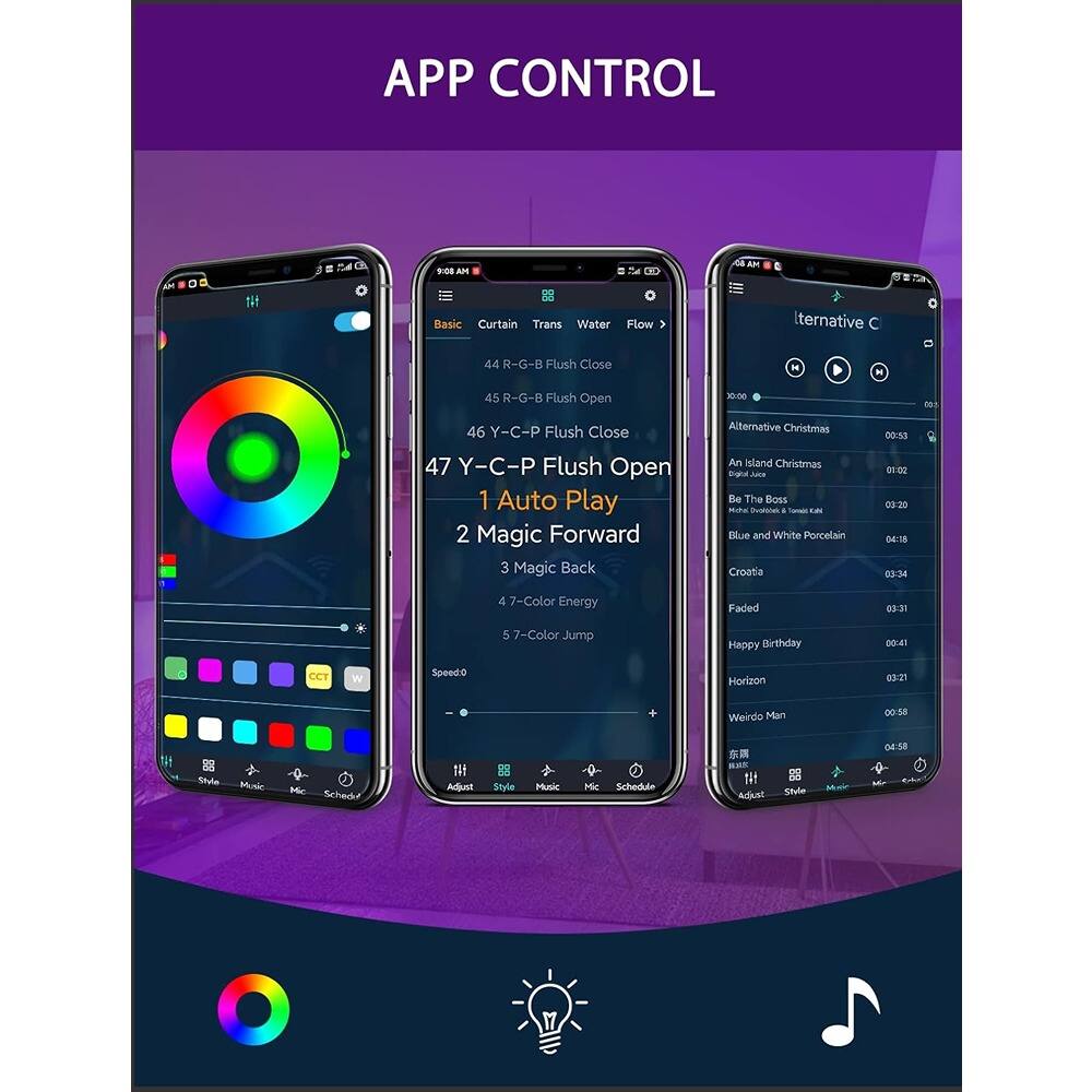 ACJPR Motion Sensor RGB LED Light Strip with App Control, 9.84ft ...