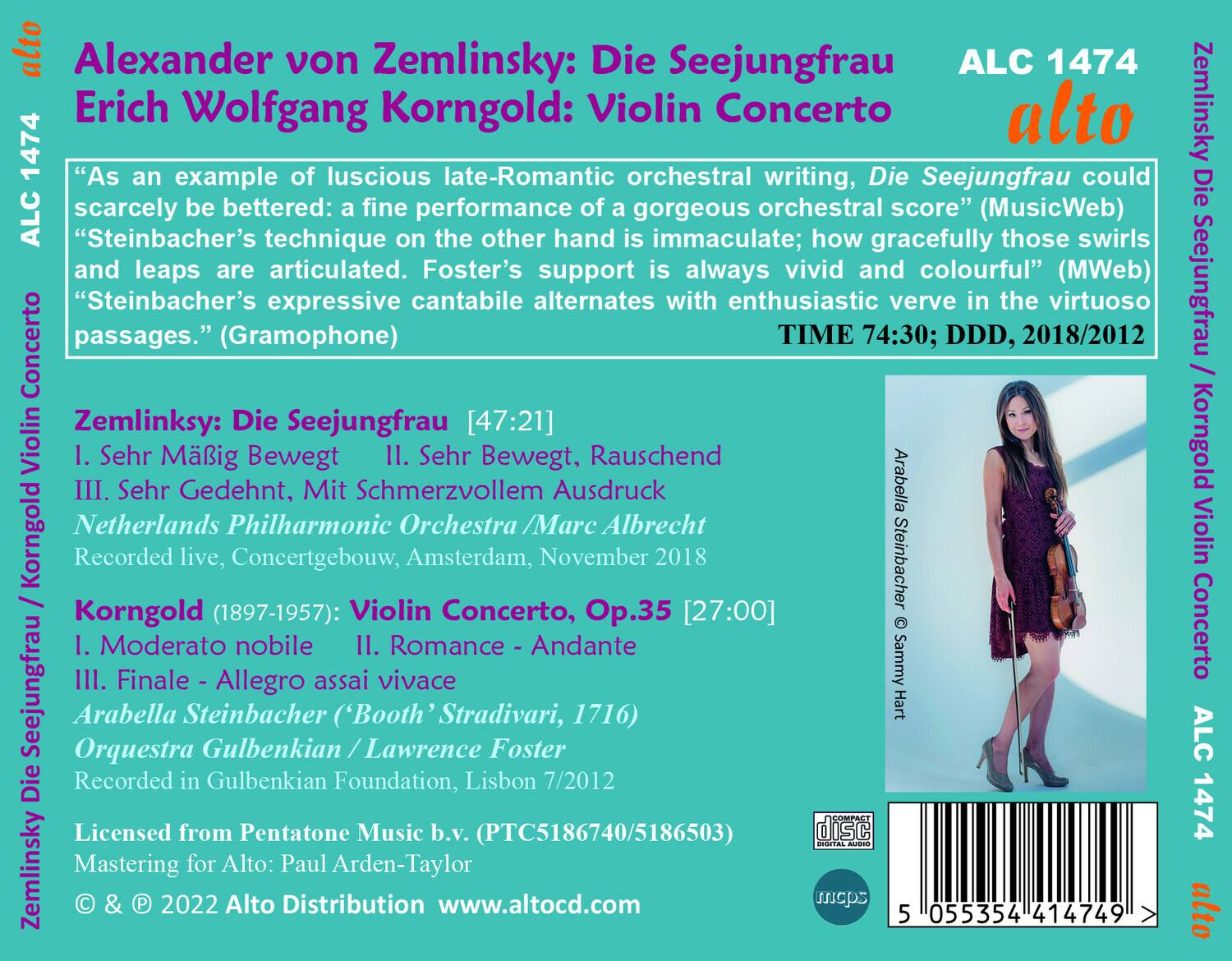 Marc Albrecht Zemlinsky: Die Seejungfrau (The mermaid) Korngold: Violin ...