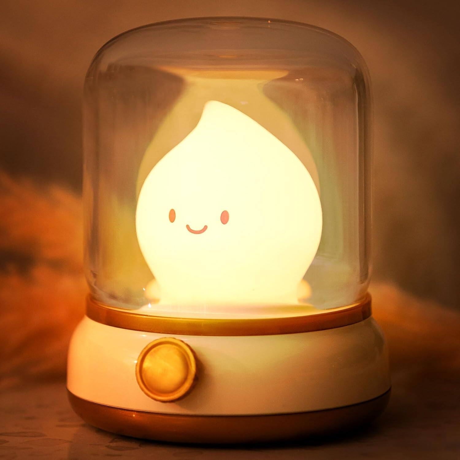 Stamp n Camp Cute Chibi Flame Lamp Anime Cozy Lights Retro Rechargeable ...