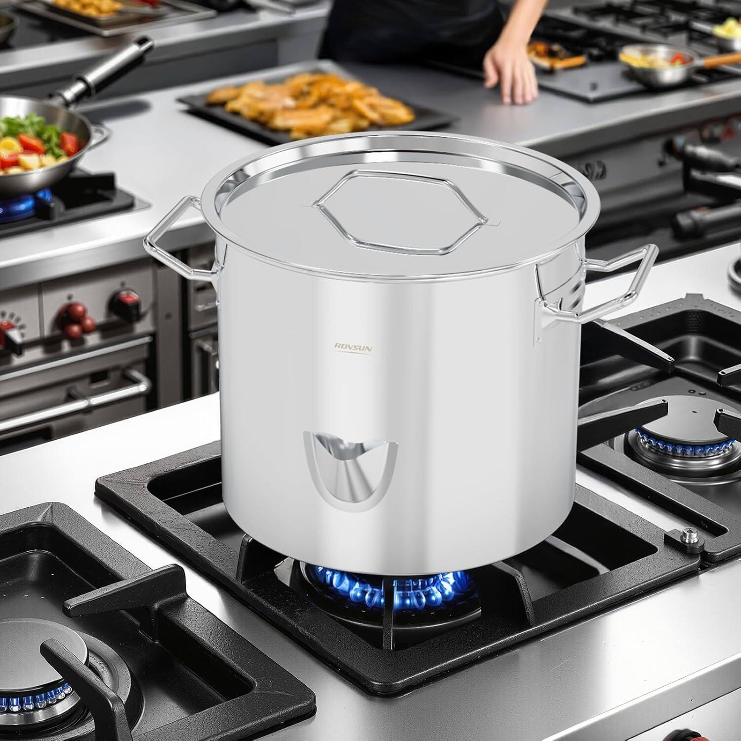 Winado 24QT Stainless Steel Steamer Pot with Spout & Divider for ...