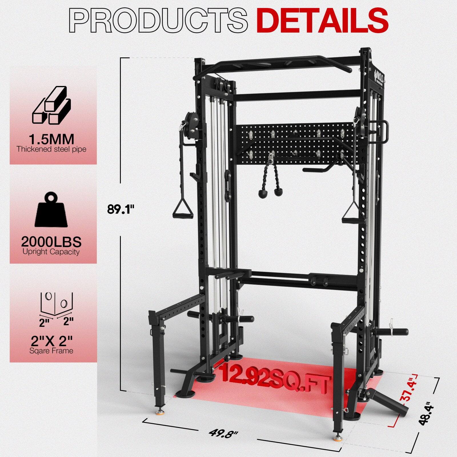 Mikolo Power Rack, 2000LB Capacity Power Cage with Cable Crossover ...