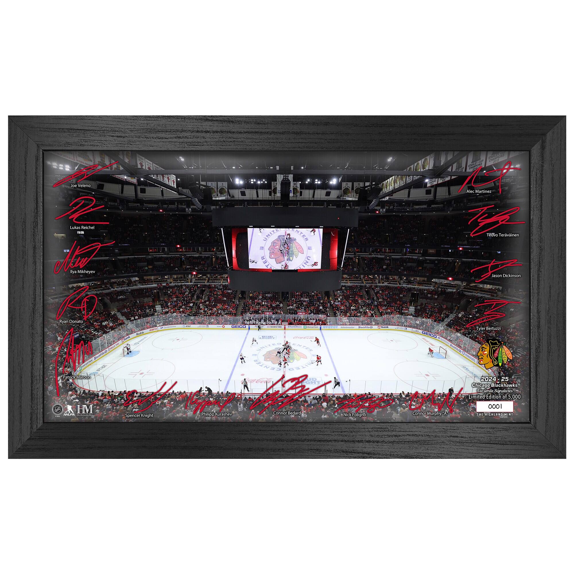 Highland Mint Chicago Blackhawks 2024 2025 Signature Rink Print ...