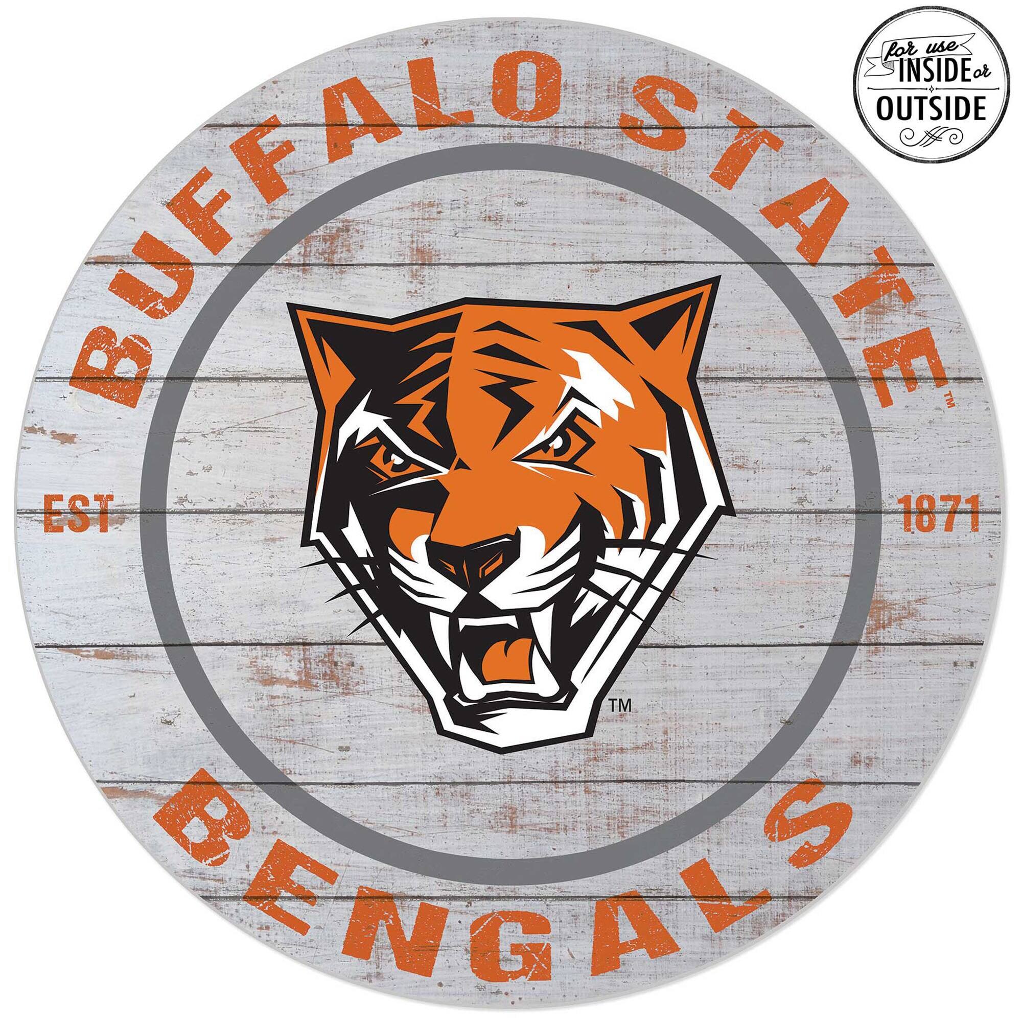 Jardine Buffalo State Bengals 20'' Indoor/Outdoor Weathered Circle Sign ...