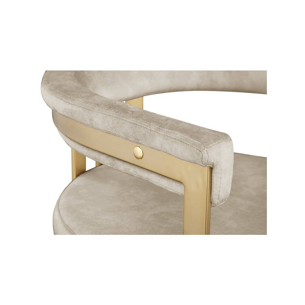 Meridian Furniture Marcello Stone Colored Velvet Dining Chair, Set of 2 ...