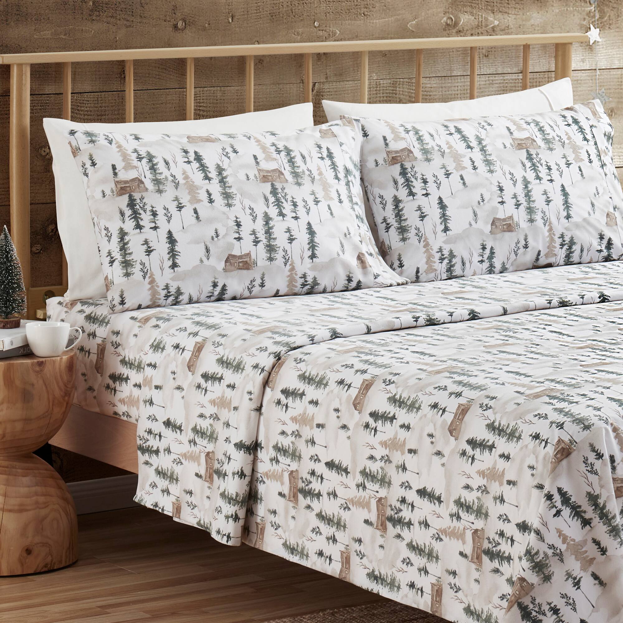 Sweet Home Collection Printed Extra Deep Pocket Flannel Sheet Set Full ...