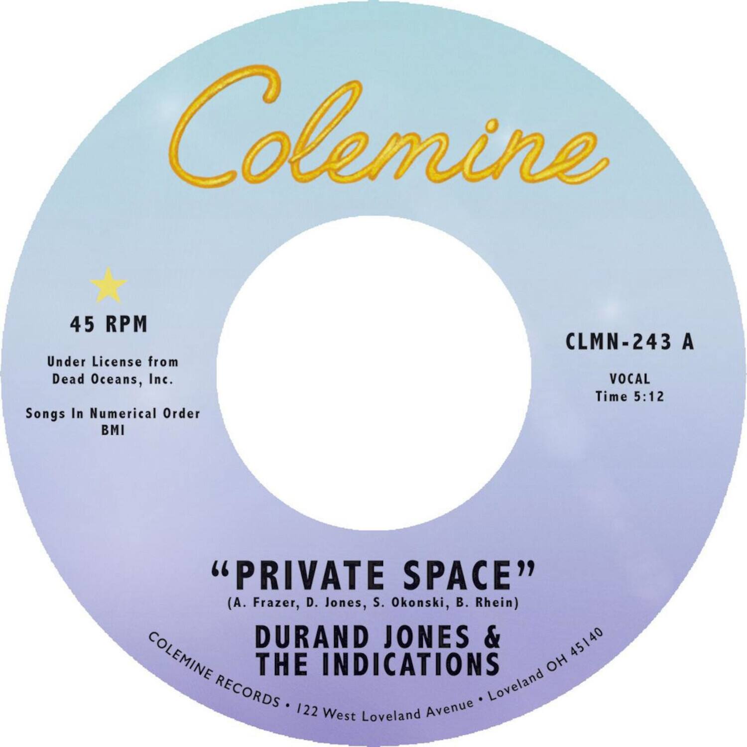 Durand Jones & The Indications Private Space / Sea Of Love 7 INCH ...