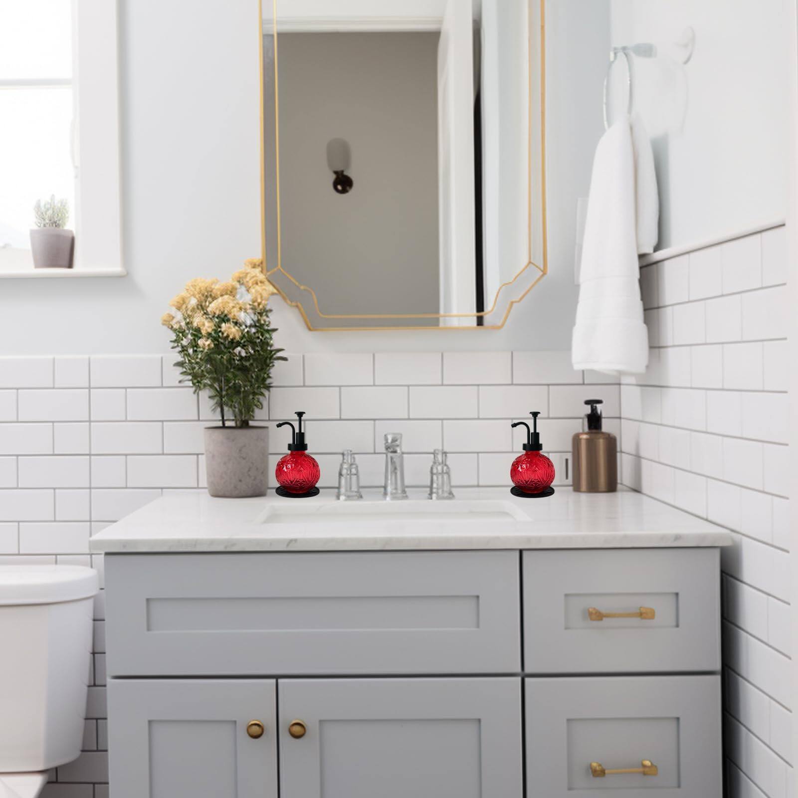 Dapper Styles Vintage Soap Dispenser For Bathroom Glass Kitchen With ...