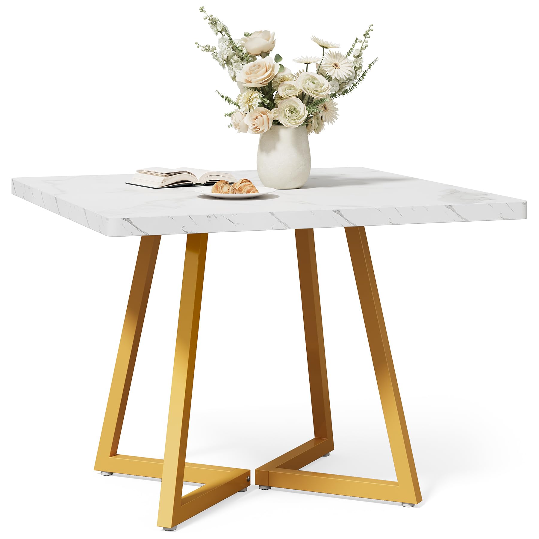 JETRANSPORT 31.5 Inches Small Dining Table For 4 Square Dinner Space ...