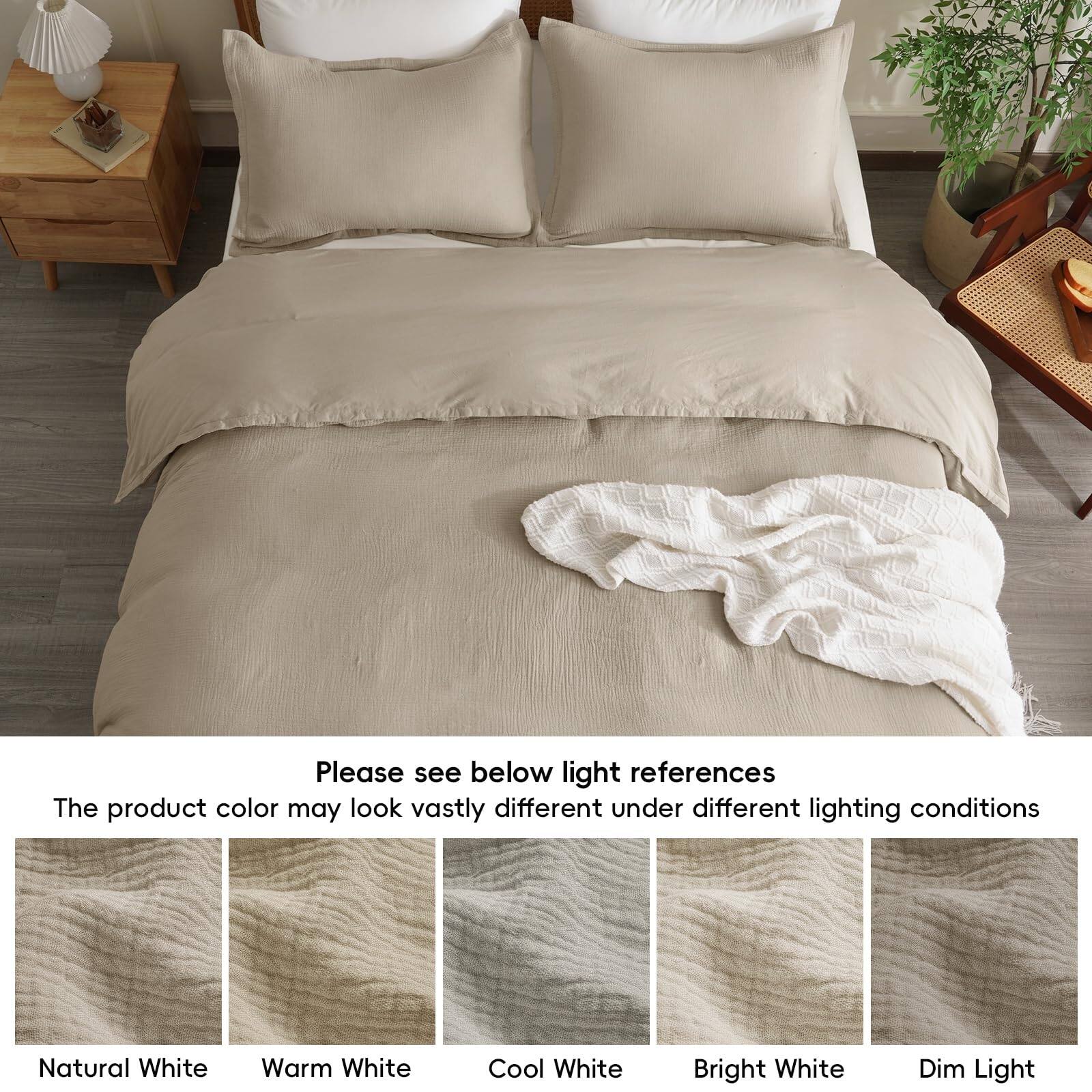 Dapper Styles Cotton Muslin Duvet Cover Set 3 Soft Breathable ...