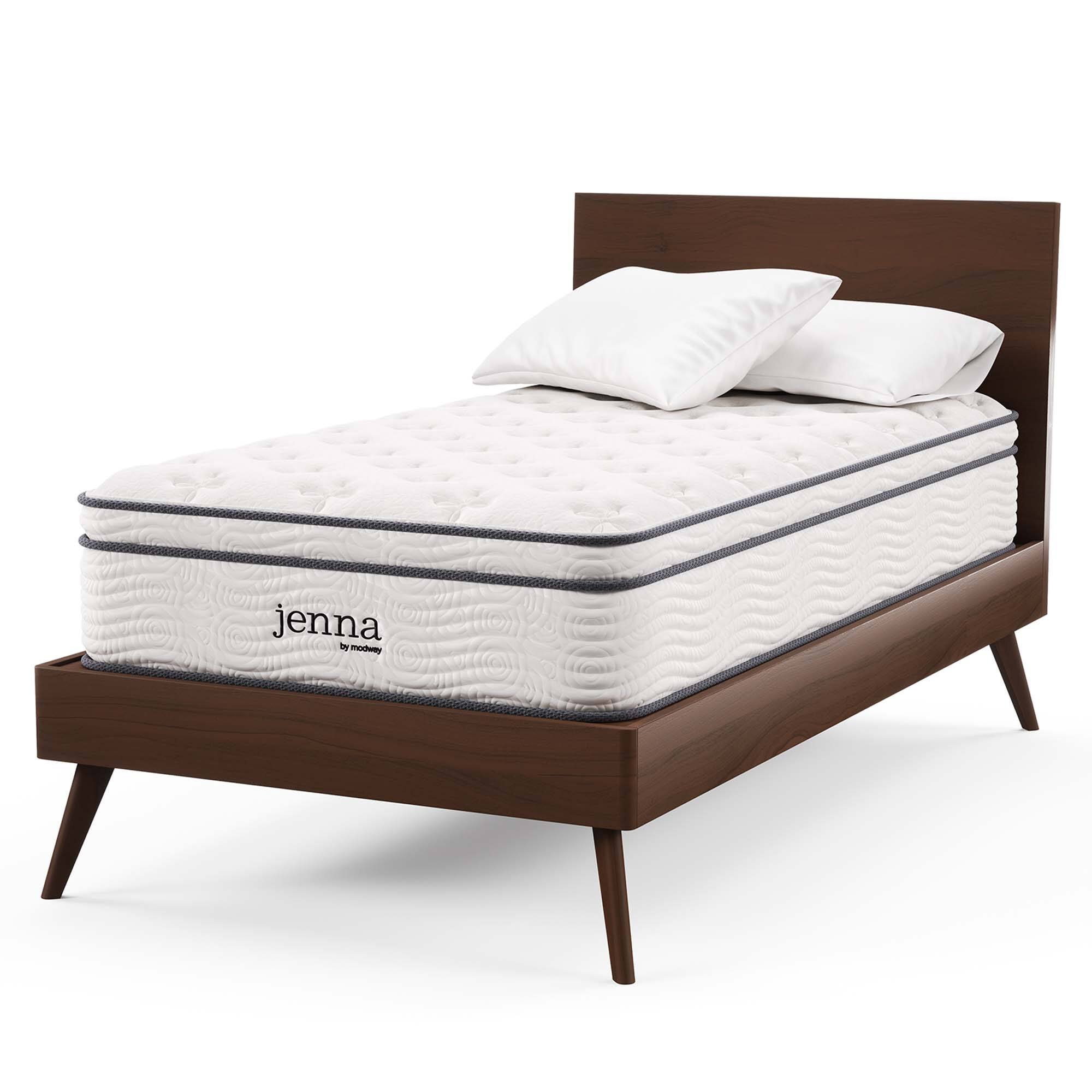 Jenna 12" Innerspring and Foam Twin Mattress by Modway White MOD-7087 ...