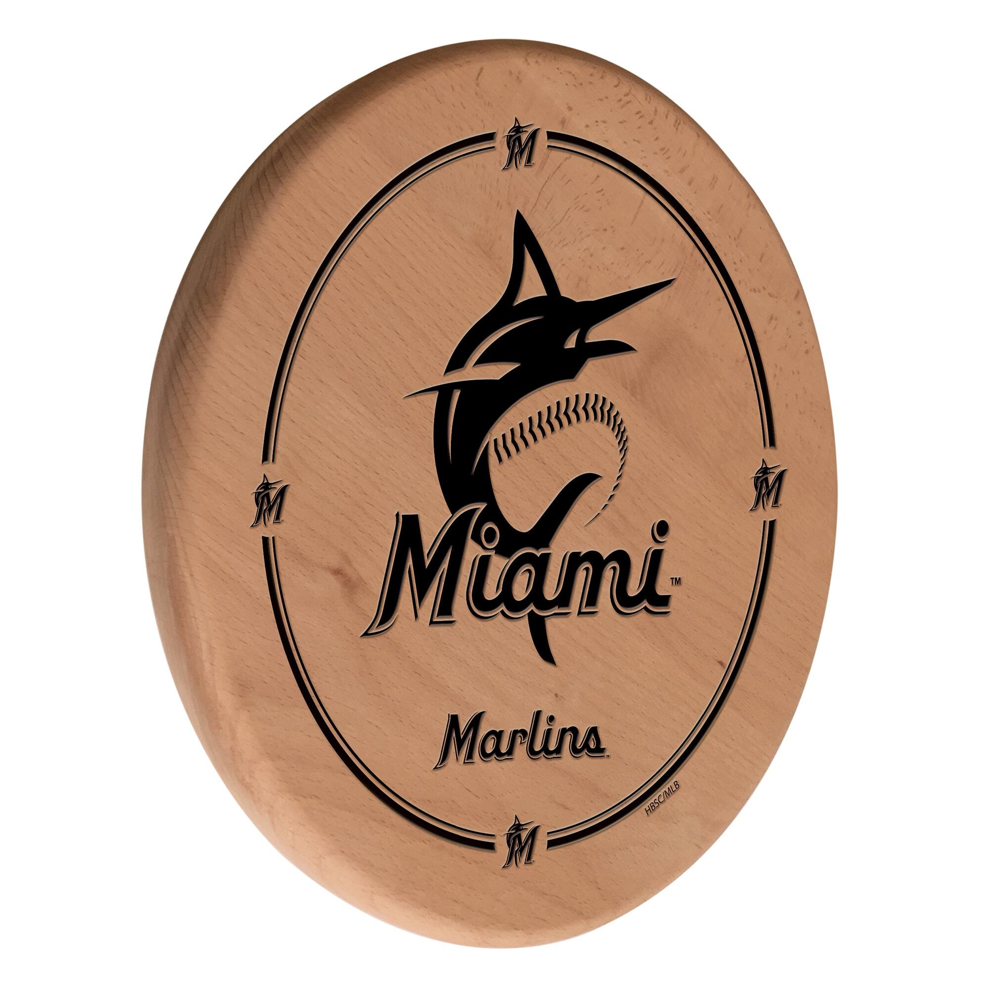 Holland Bar Stool Co. Miami Marlins 13" Laser Engraved Solid Wood Sign Natural 202405757 - Best Buy