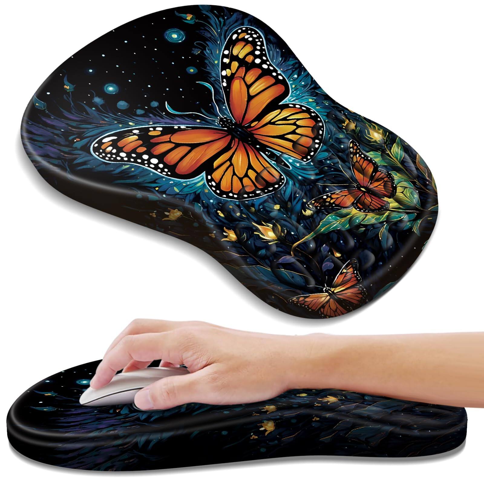 Earthley Blooms - Mouse Pad With Wrist Rest Support Mousepad ...