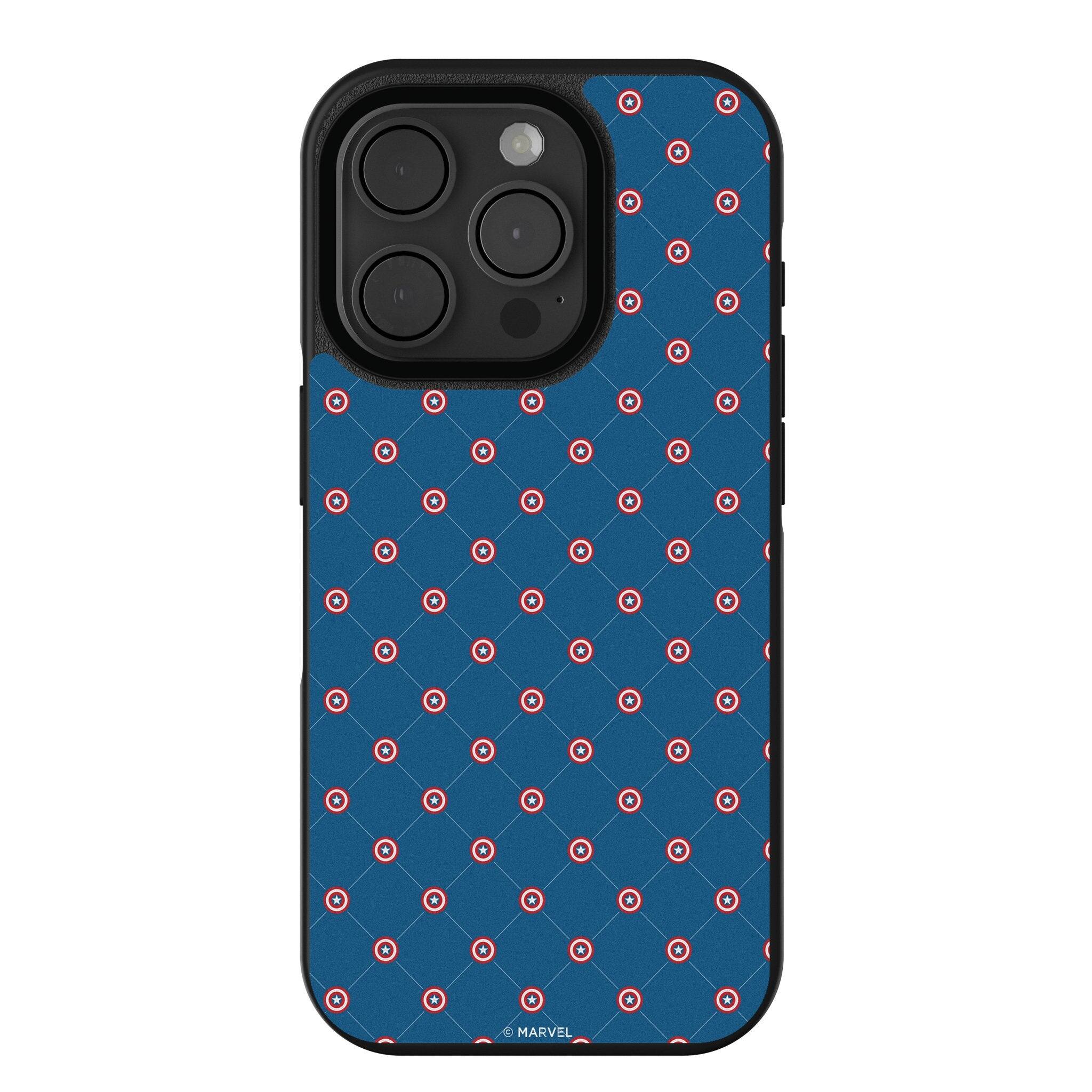 Keyscaper Marvel Pattern Bump Phone Case Apple iPhone 16 Pro Captain ...