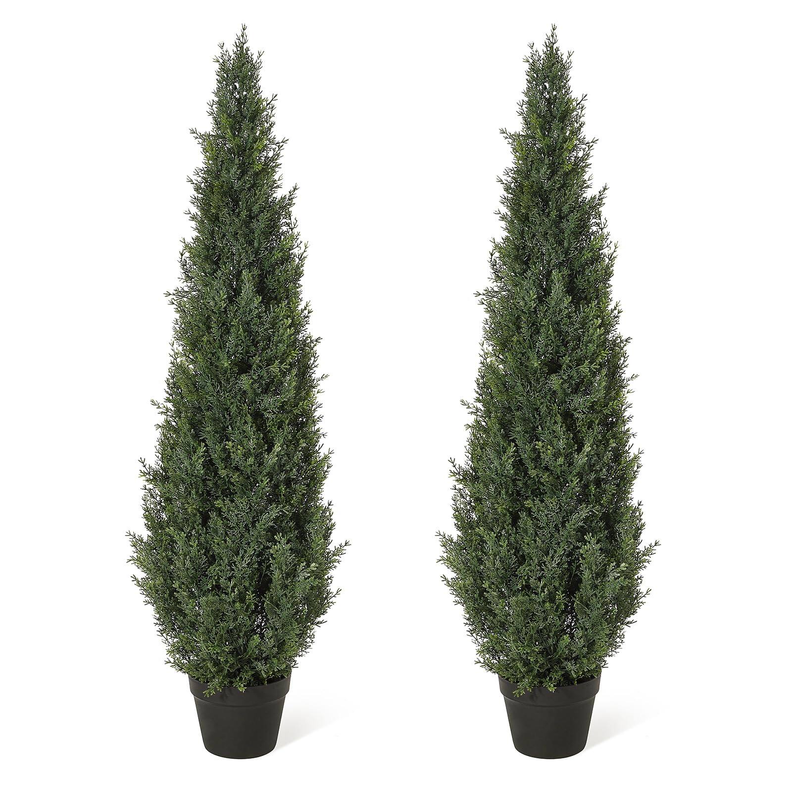 Homhougo Artificial Trees,Fake Cedar Topiary Tree Outdor,4ft Tall Fake ...