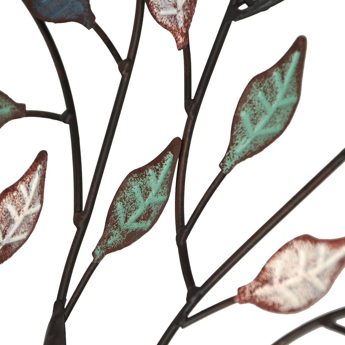 Alt View 2. Zeckos - 36 inch Tri Tone Leaves Birds In Branches Metal ...