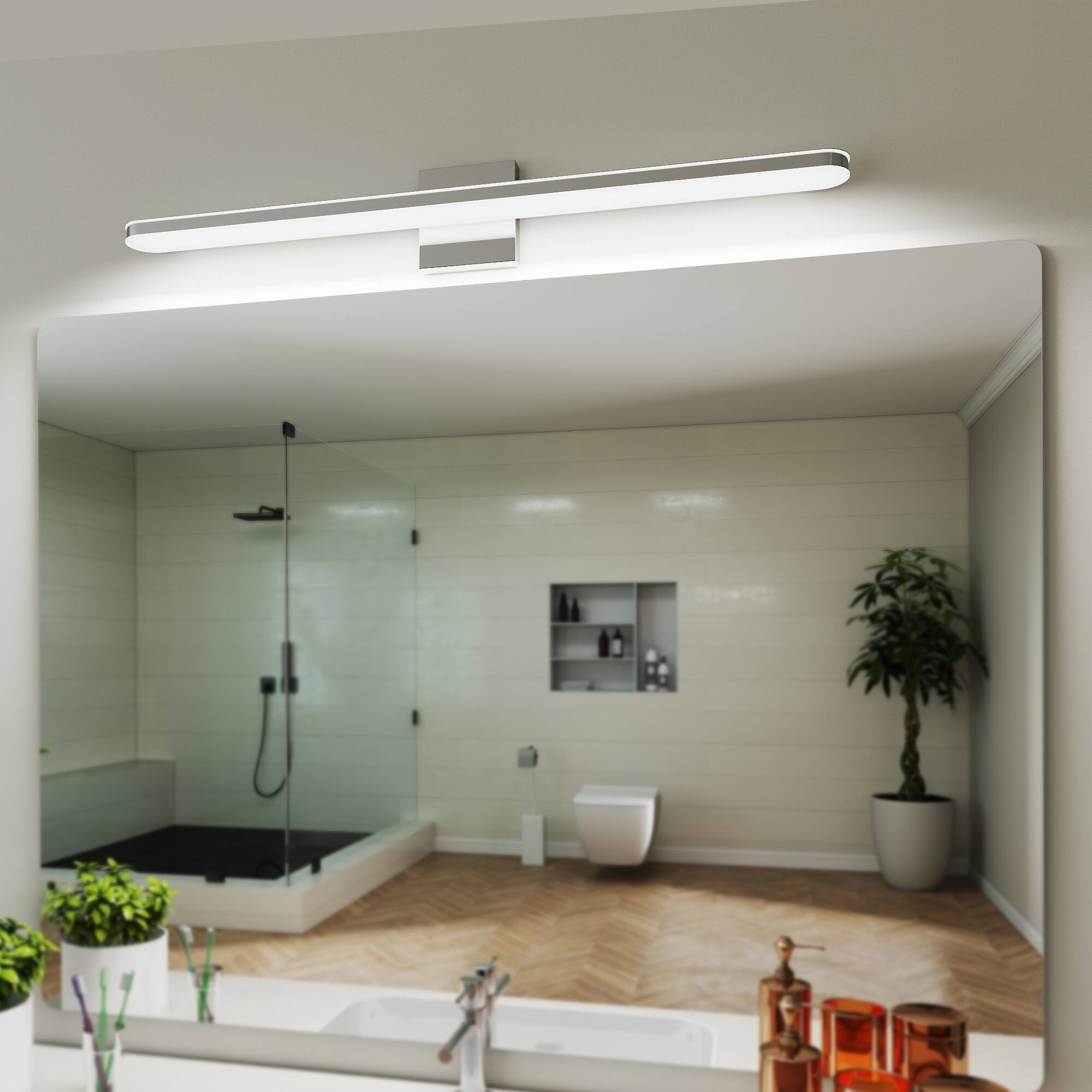 APRILSOUL LED Vanity Lights 32IN 16W Daylight White Chrome Light ...