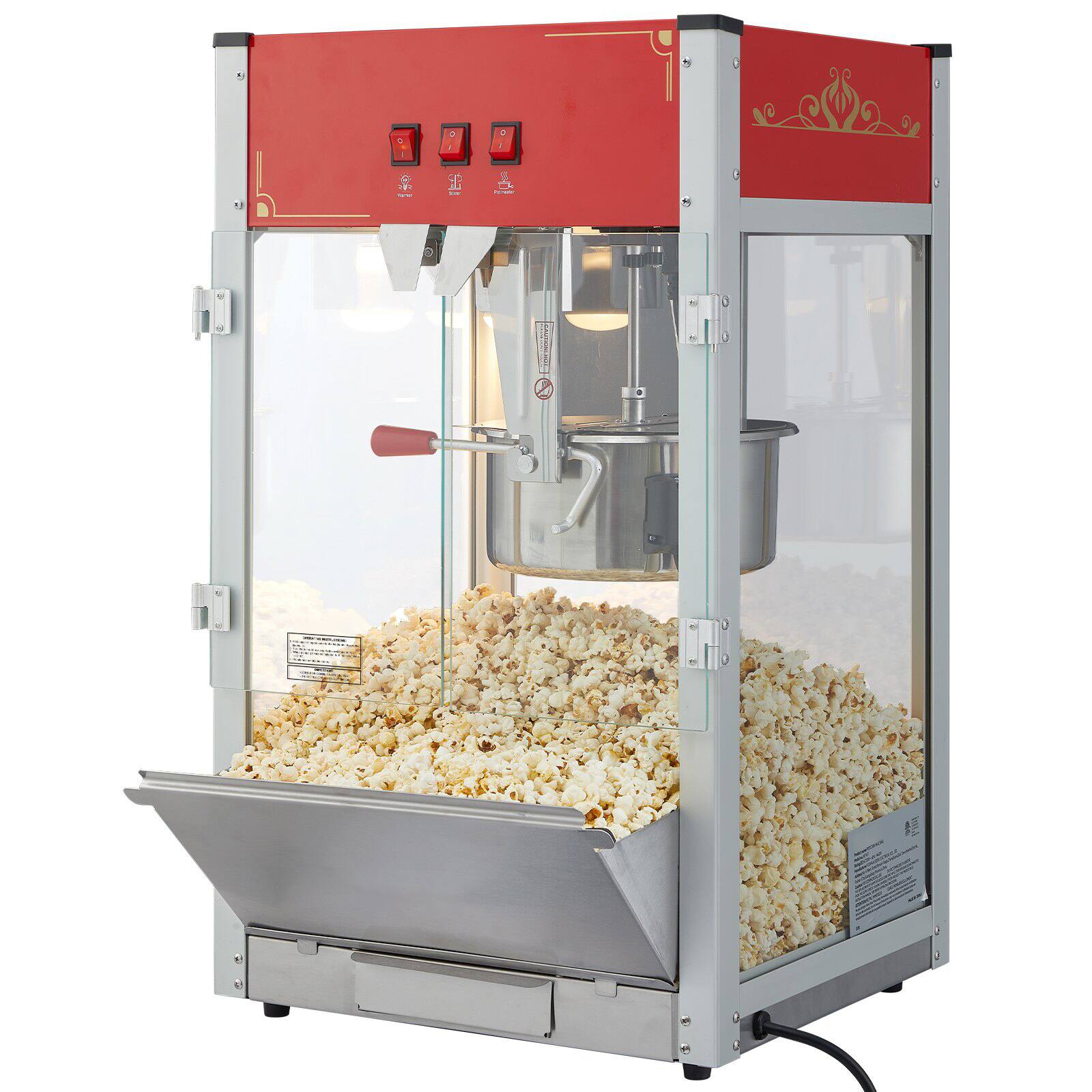 Glintex 1440W 12 Oz Countertop Popcorn Popper Machine Produces 80 Cups ...