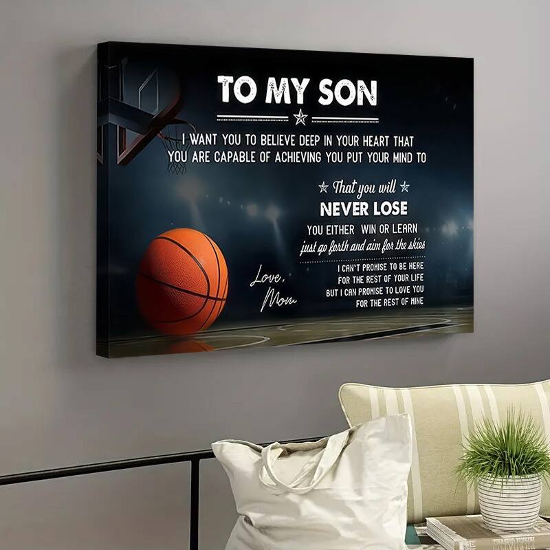 blue 1pc Framed Basketball Poster Motivational Quotes Wall Decor to My ...