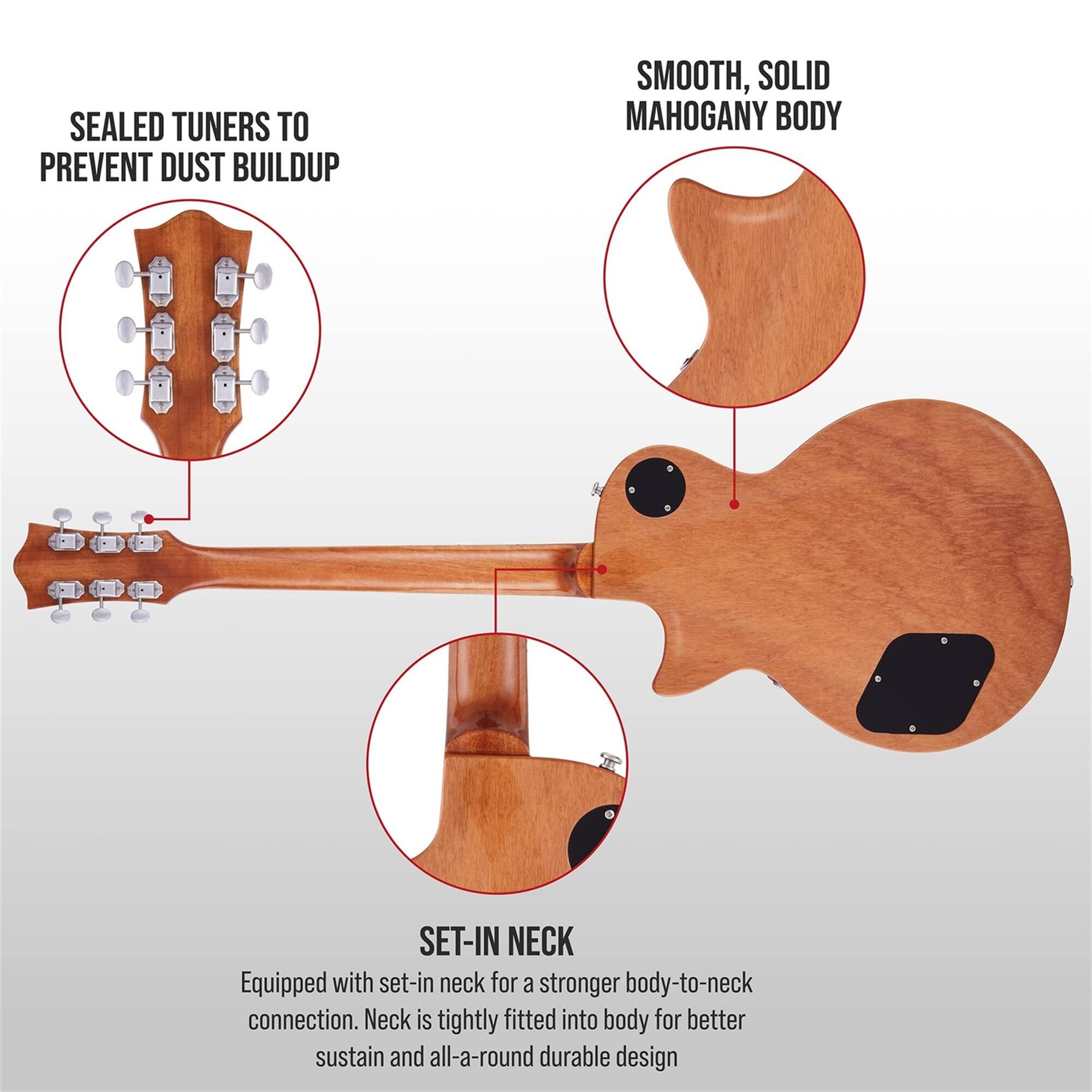 Lyxpro 39” SB Series Electric Guitar, Solid Body Guitar W/Tone Controls ...