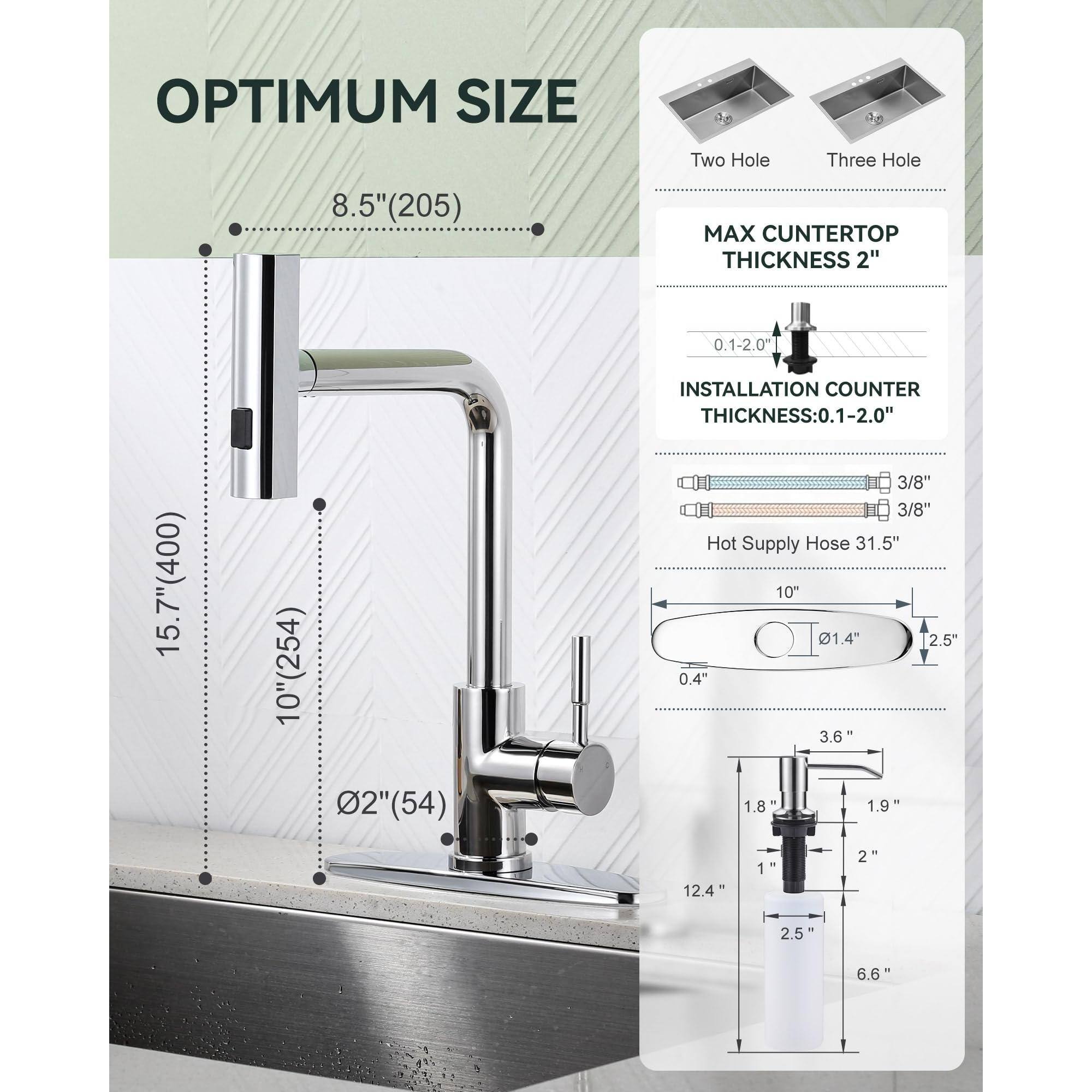 Paradigms Interiors Waterfall Kitchen Faucet With Soap Dispenser Chrome ...