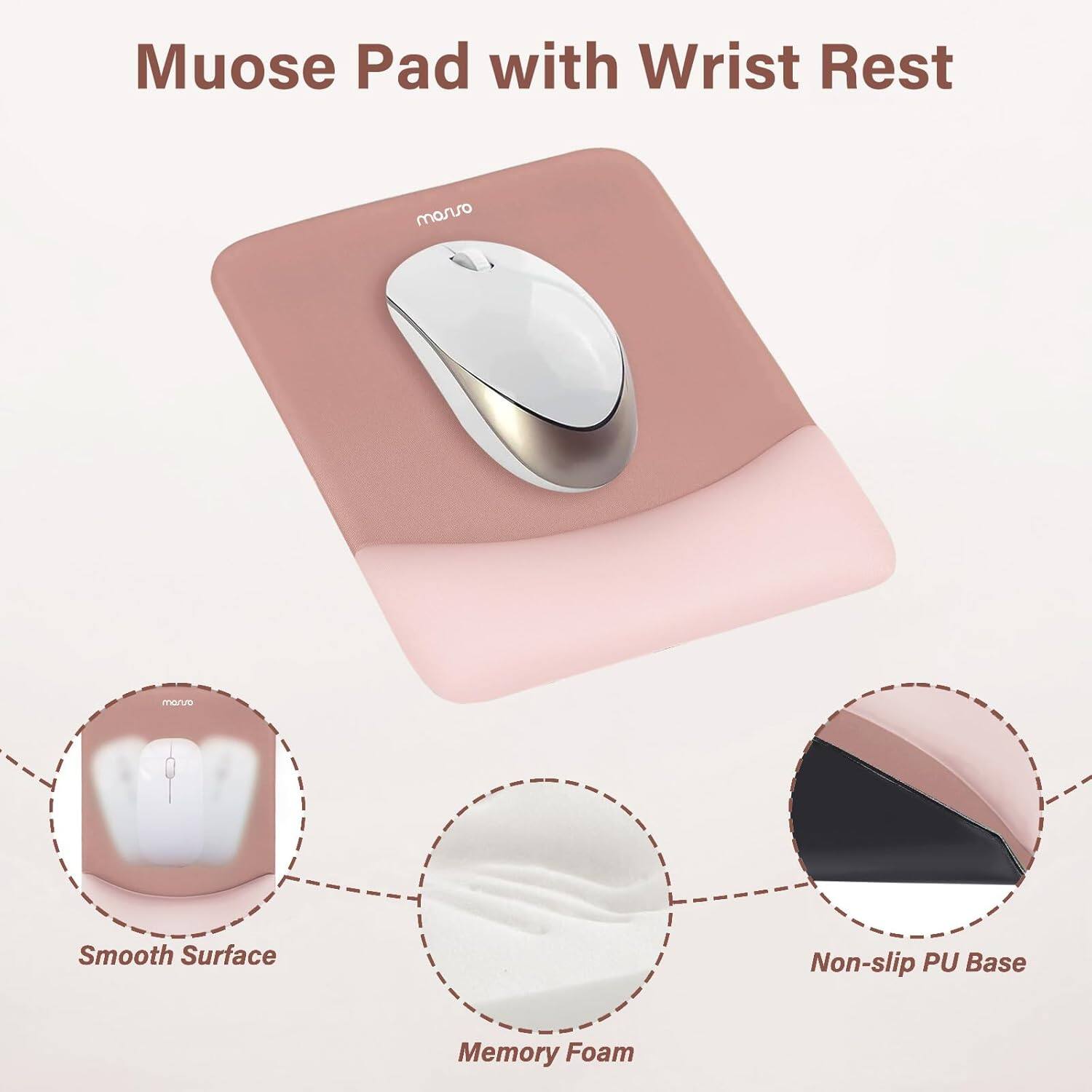 mosiso Wrist Rest Support for Mouse Pad, Ergonomic Mousepad Non Slip ...