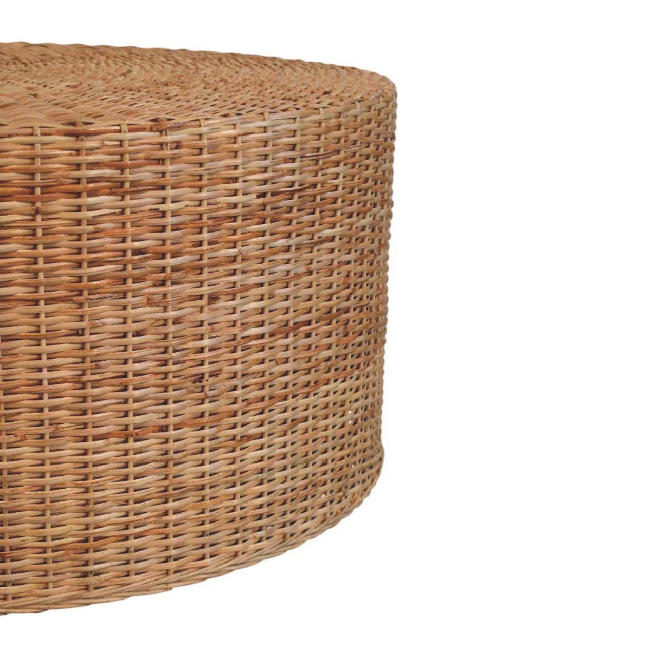 Artisan Furniture Solid Wood Regency Round Woven Coffee Table Brown ...